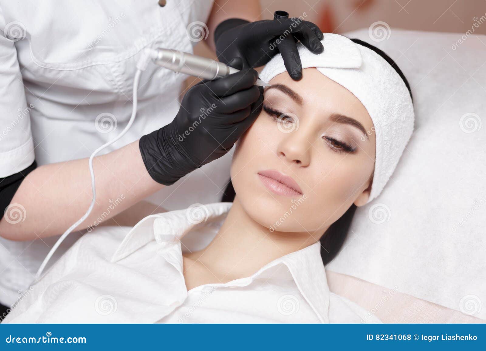 Permanent Makeup. Tattooing of Eyebrows Stock Photo - Image of portrait ...