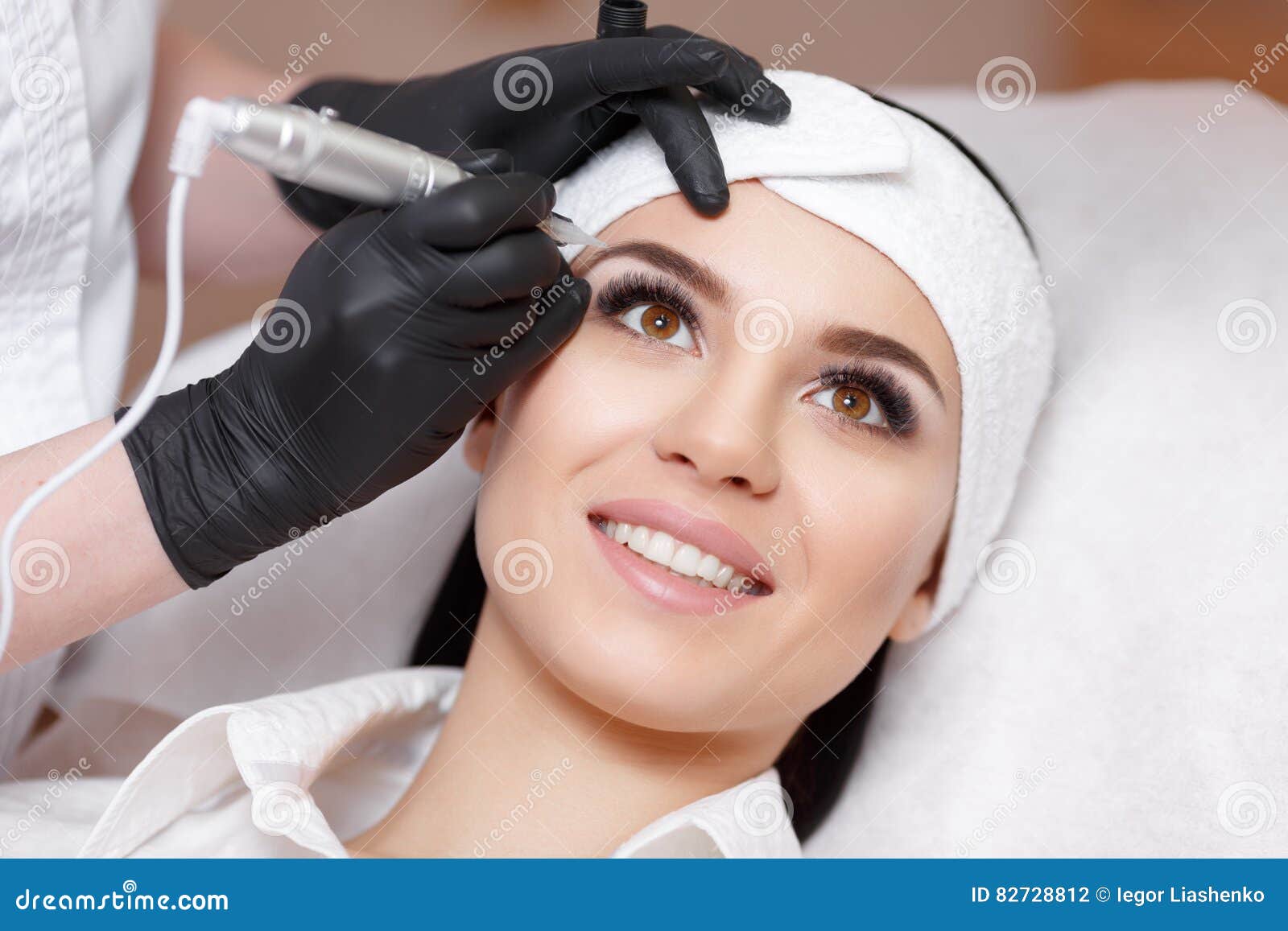 Permanent Makeup. Tattooing of Eyebrows Stock Photo - Image of ...