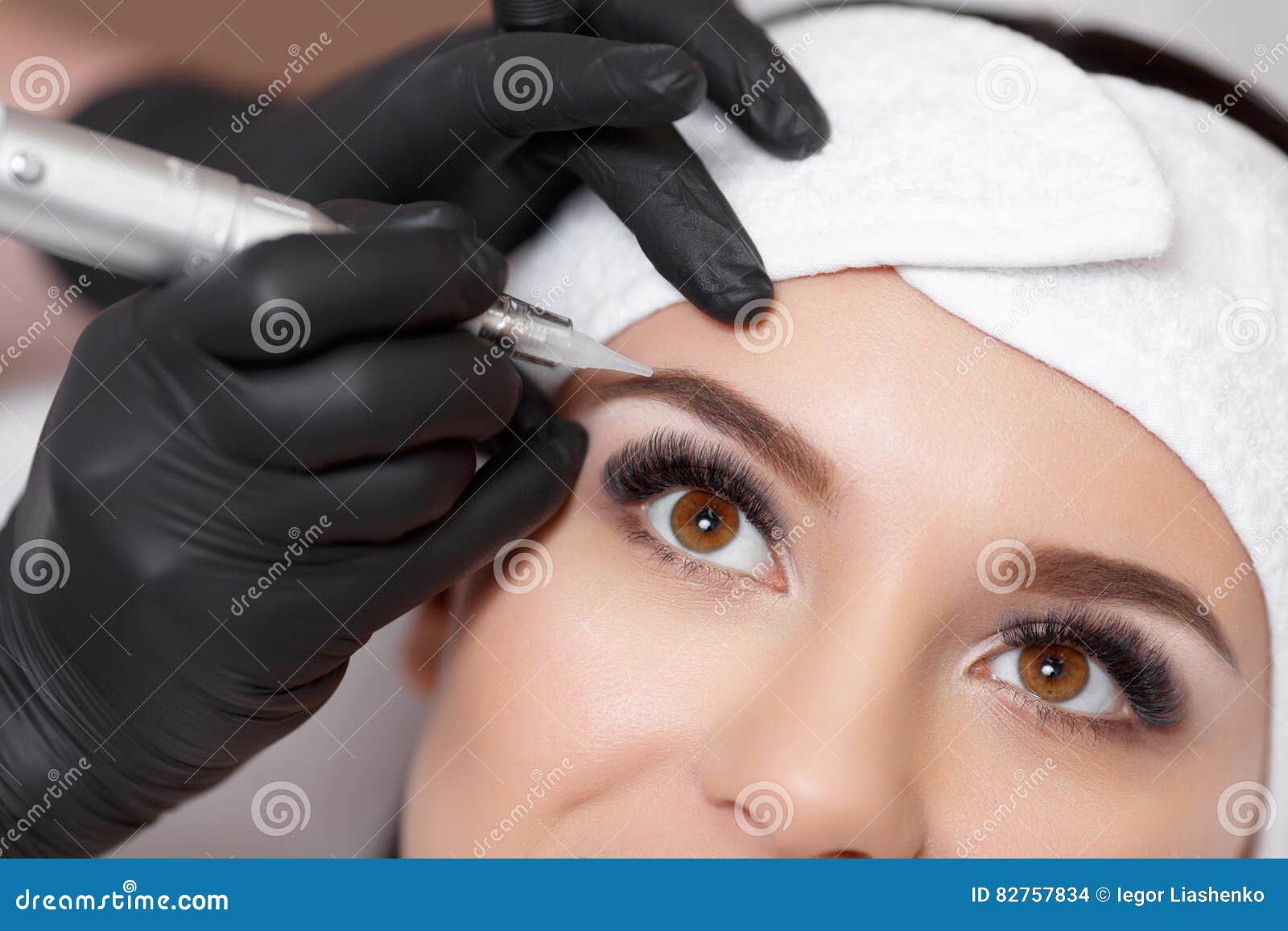 Permanent Makeup. Tattooing of Eyebrows Stock Photo - Image of ...