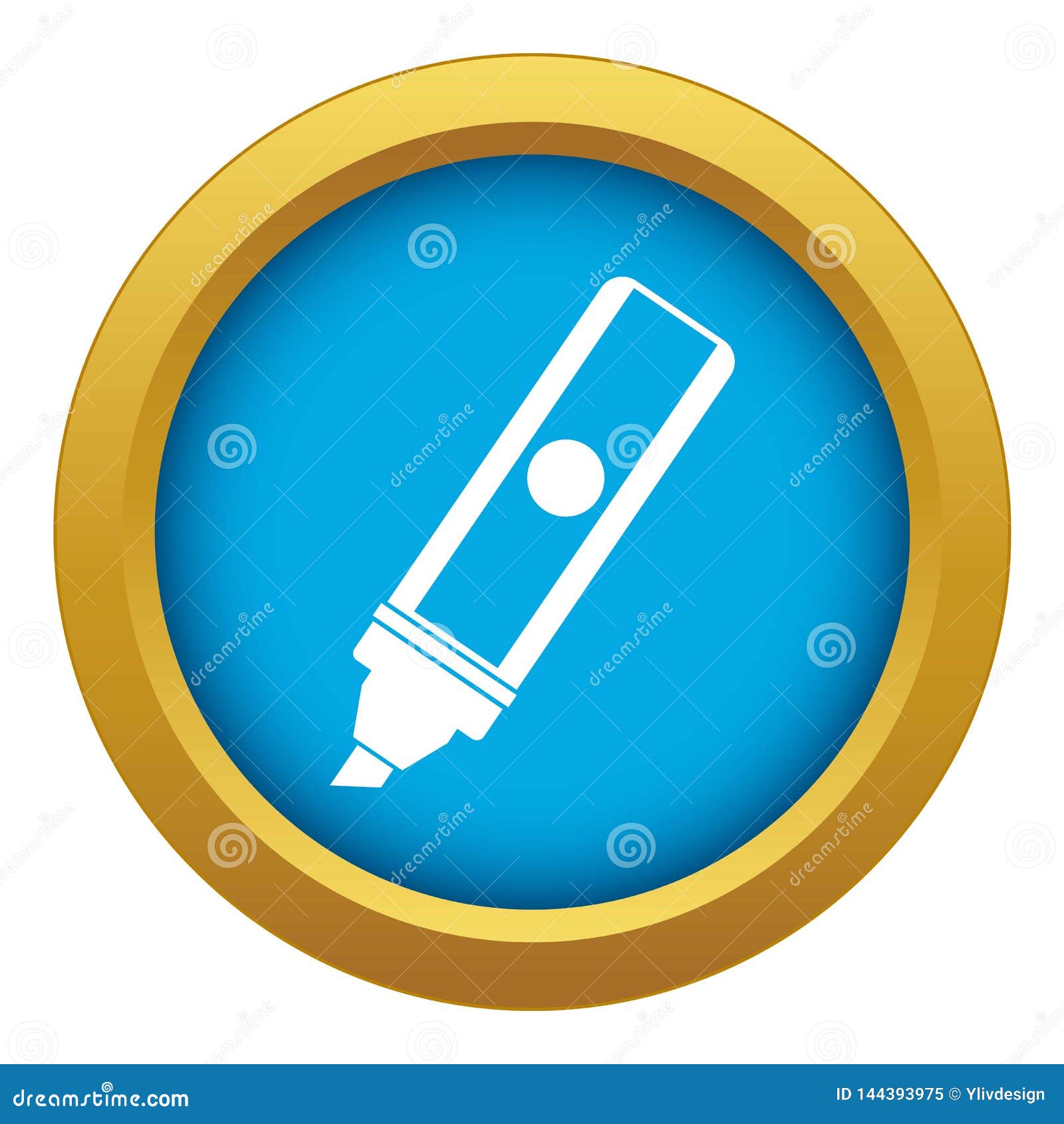 Permanent Marker Icon Blue Vector Isolated Stock Vector - Illustration ...