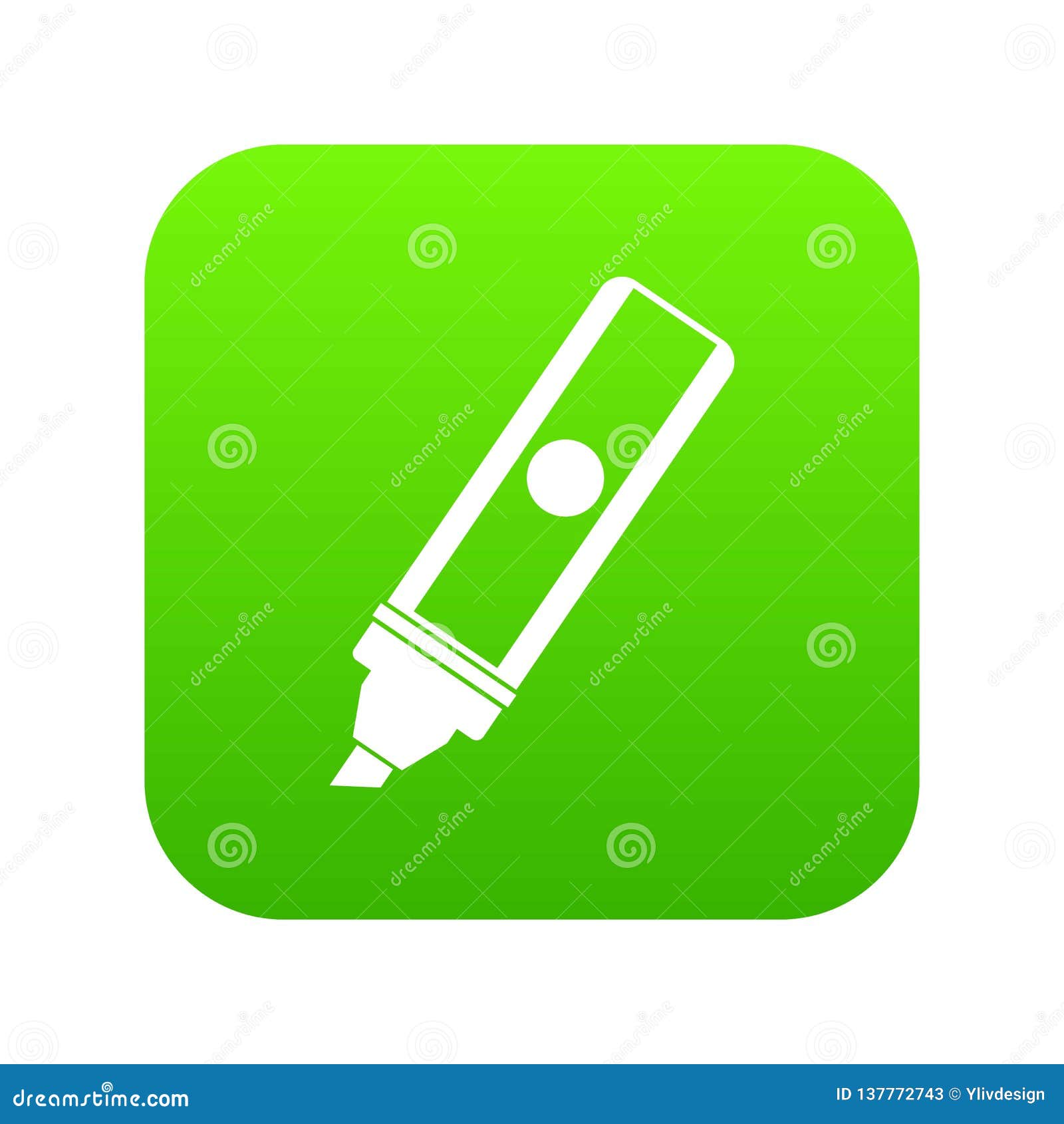 Permanent Marker Icon Digital Green Stock Vector - Illustration of ...