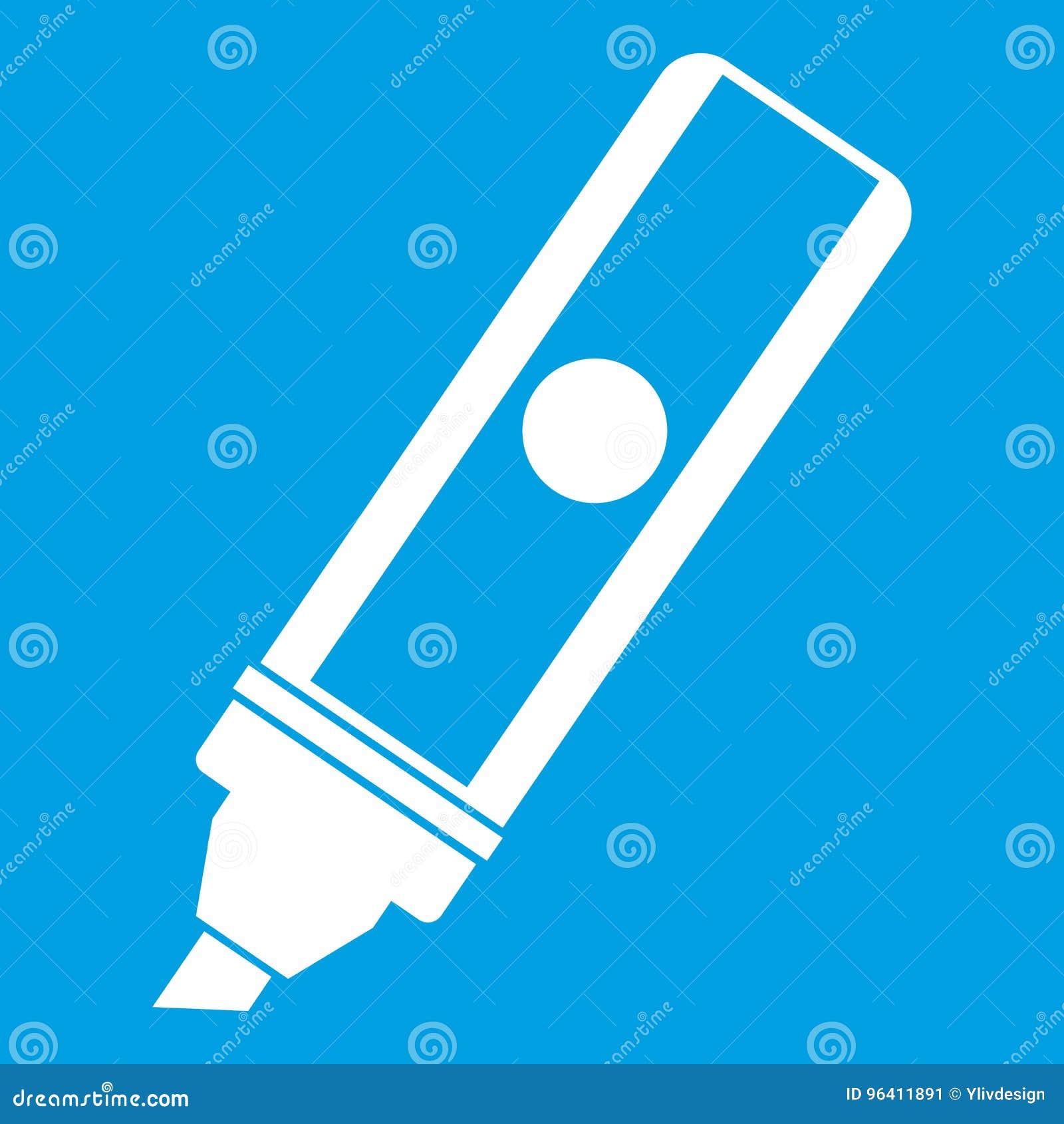 Permanent Marker Icon White Stock Vector - Illustration of creative ...