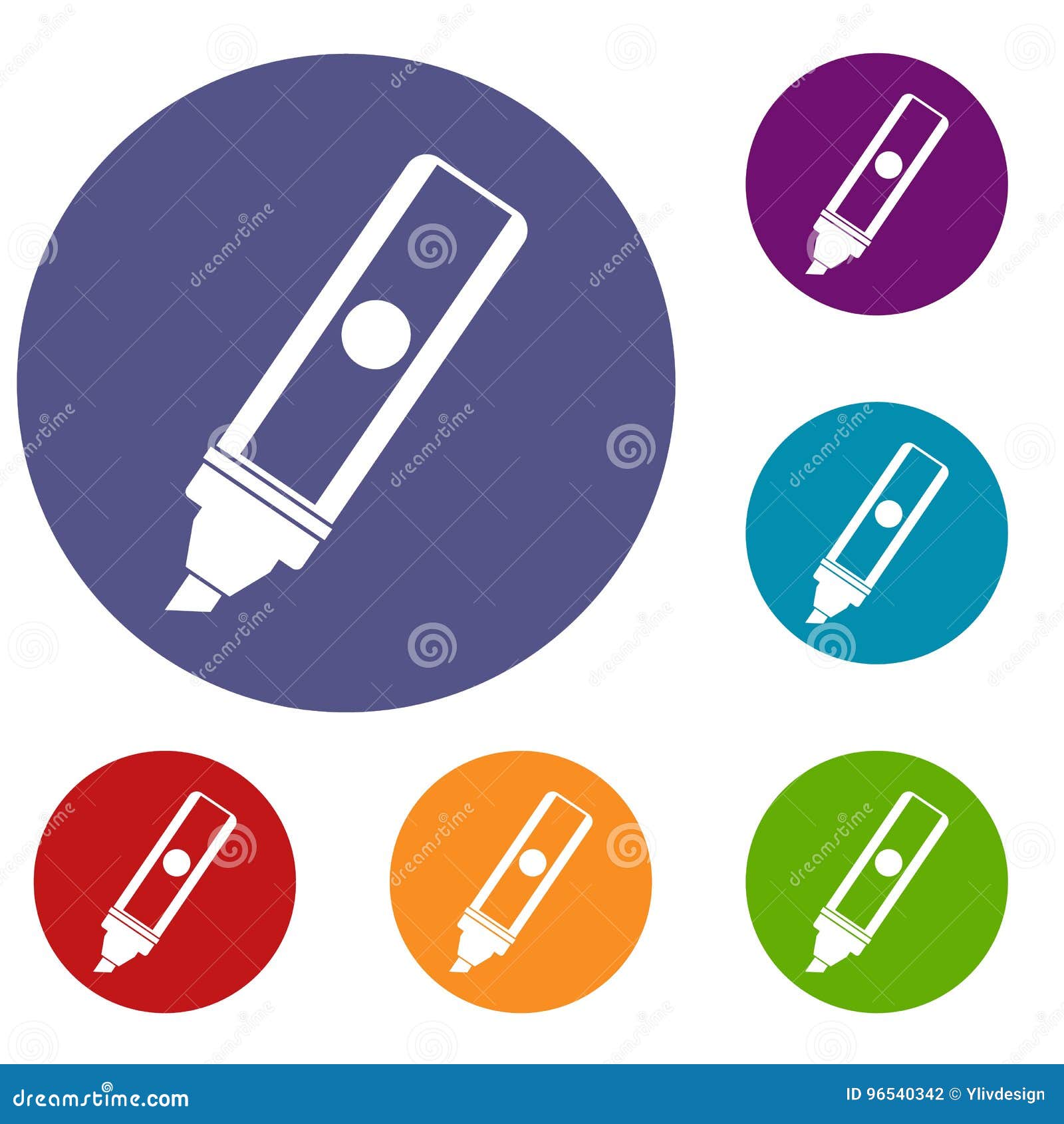 Permanent marker icons set stock vector. Illustration of business ...
