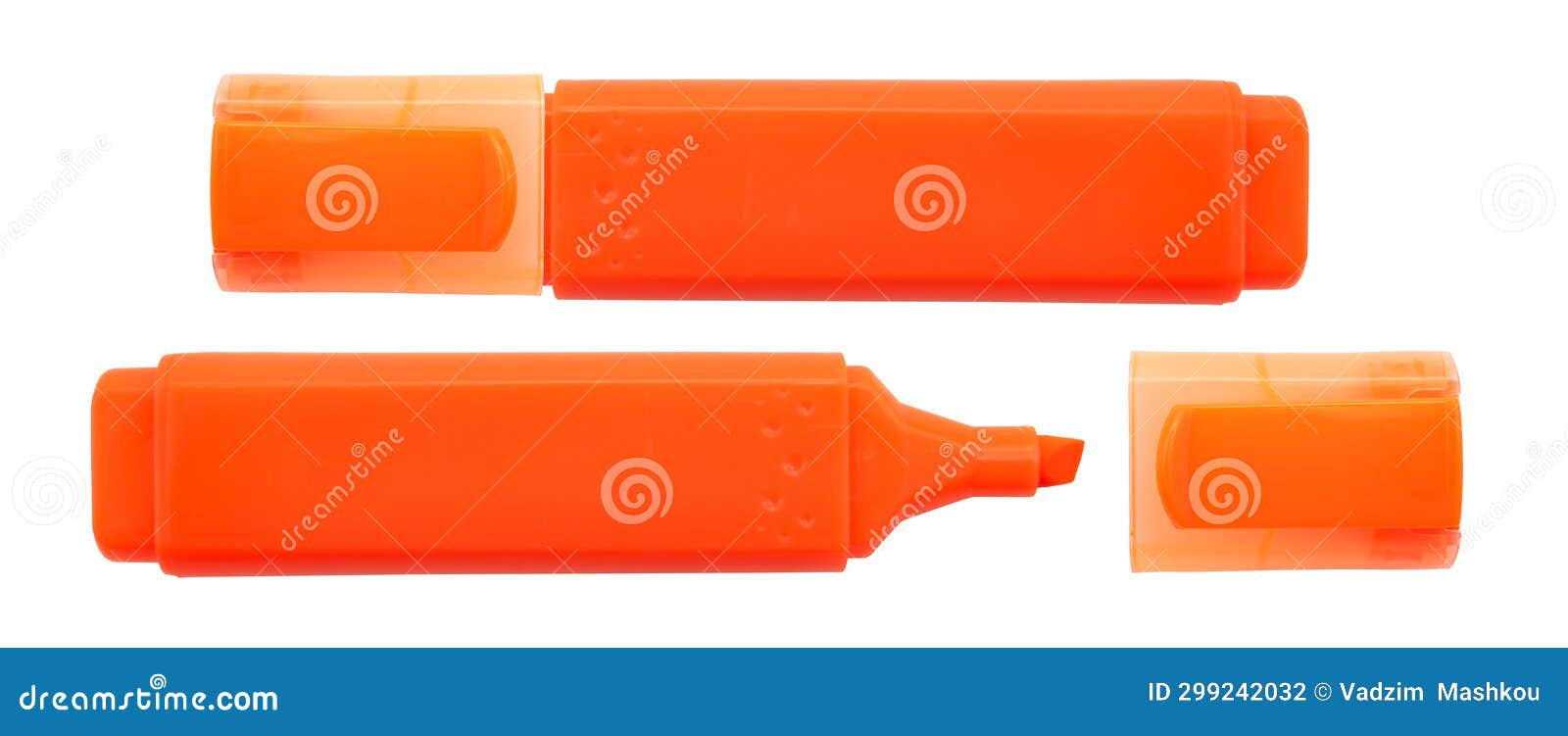 Permanent Orange Marker on a White Background. Text Marker for Office ...