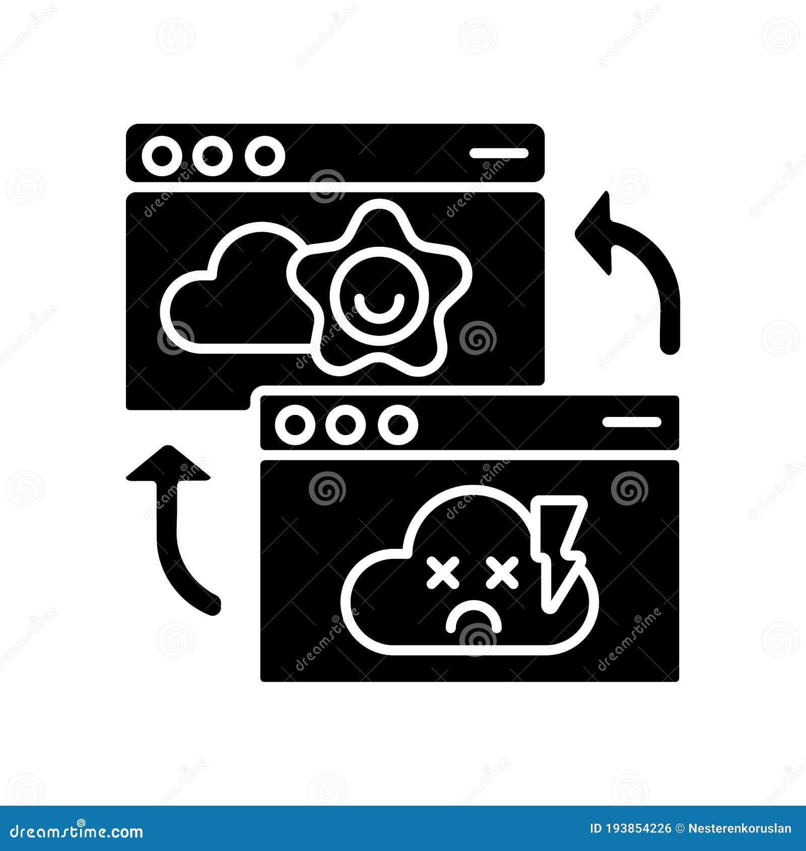 Permanent Redirect Black Glyph Icon Stock Vector - Illustration of ...