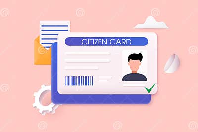 Permanent Residency Card. 3D Web Vector Illustrations Stock Vector ...