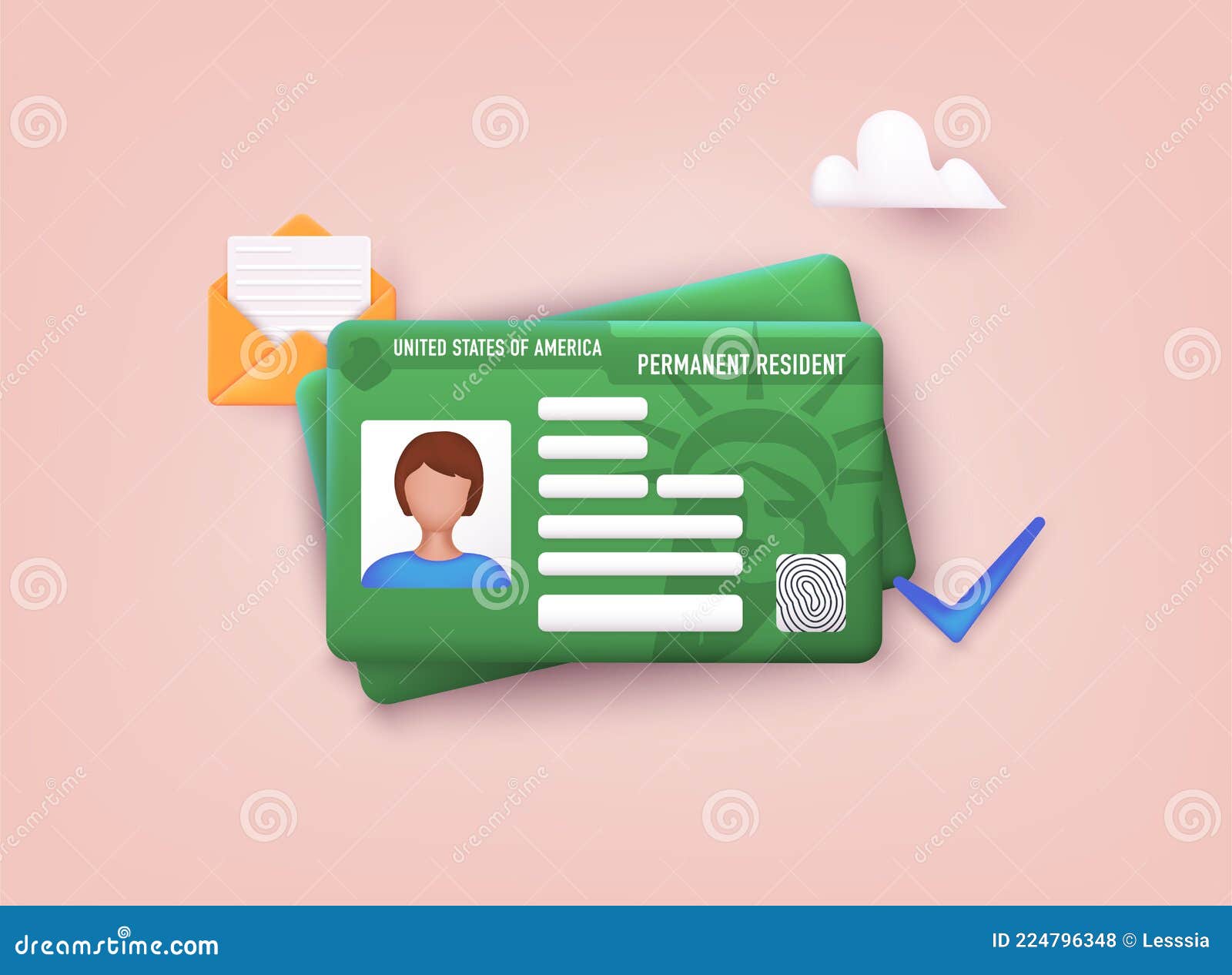 Permanent Residency Card. Green Card Concept Stock Vector ...