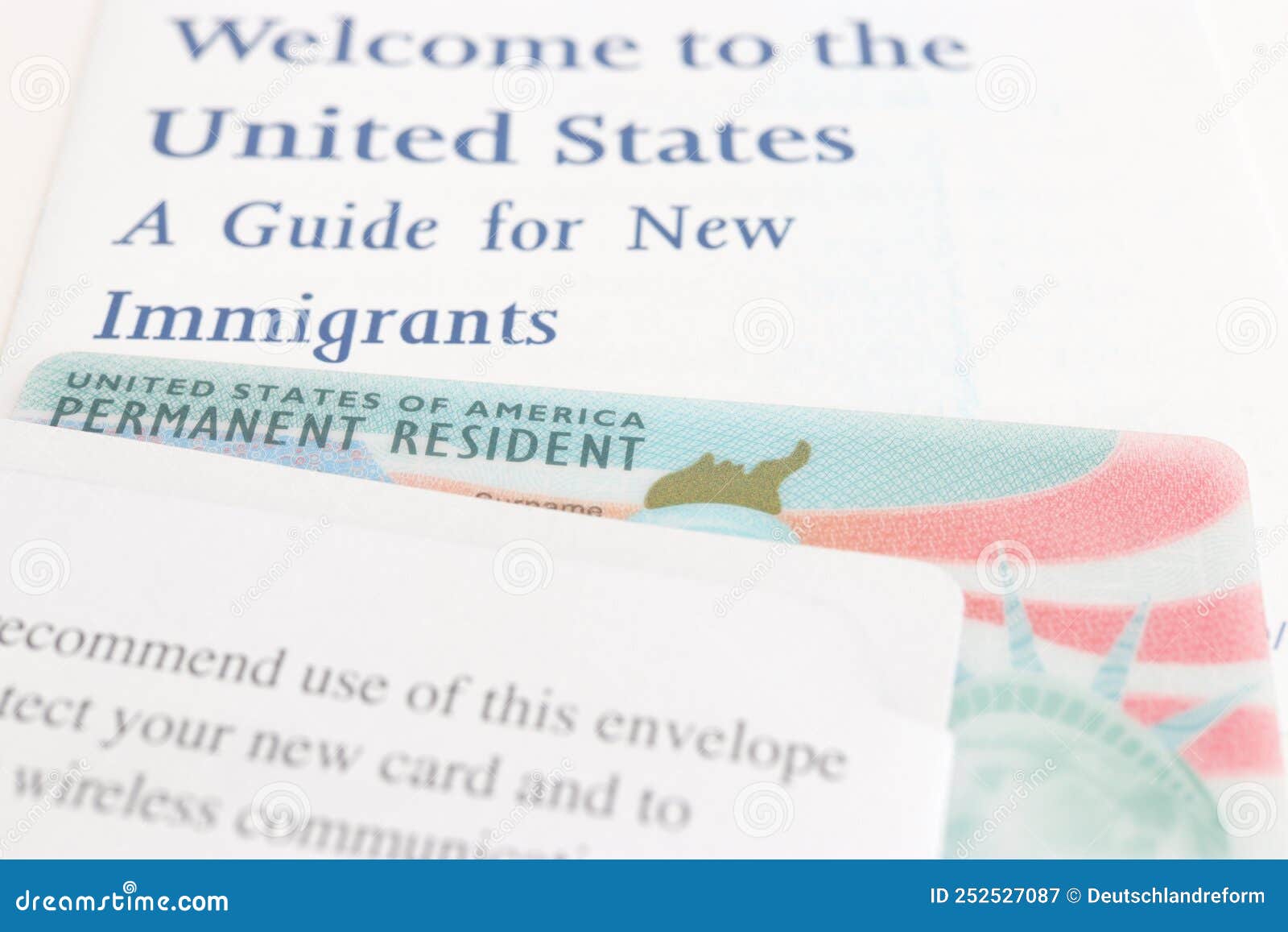Permanent Resident Card Aka Green Card Stock Image - Image of ...