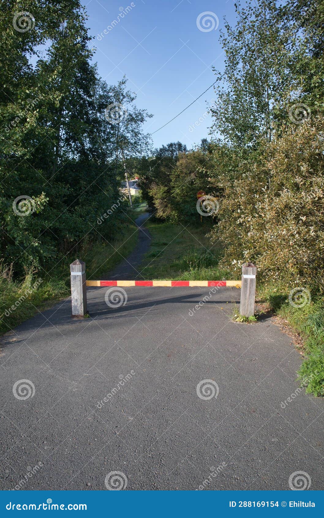 Permanent road barrier stock photo. Image of site, fence - 288169154