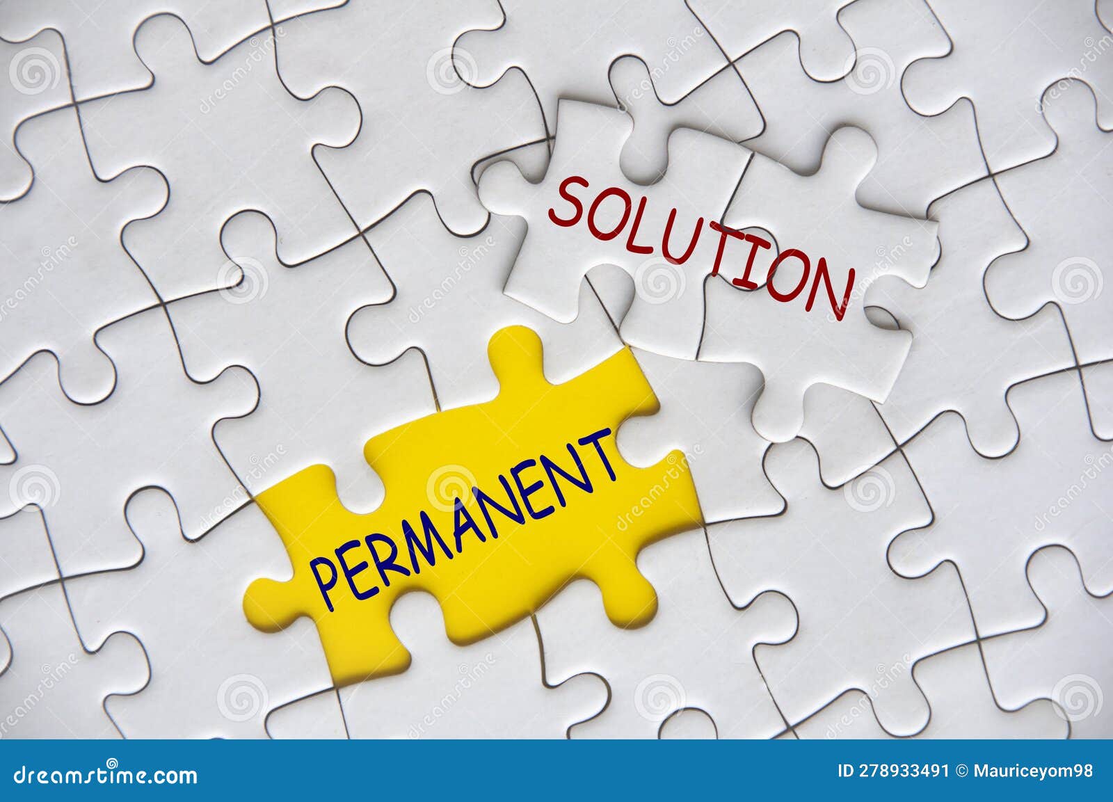 Permanent Solution Text on Missing Jigsaw Puzzle. Problem Solving ...