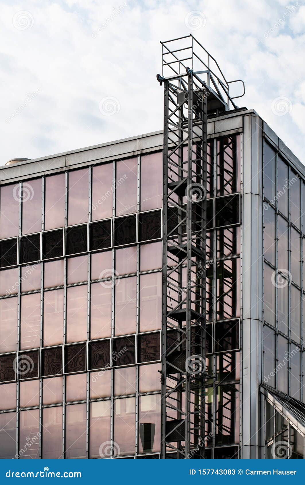 Permanently Installed Facade Elevator at Office Building Stock Image ...