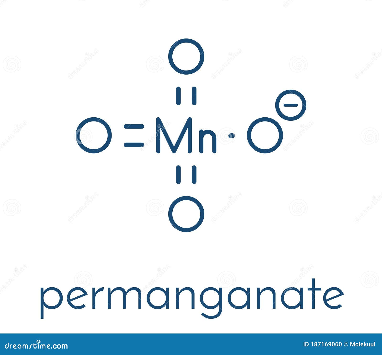 Permanganate Anion, Chemical Structure. Skeletal Formula. Stock Vector ...