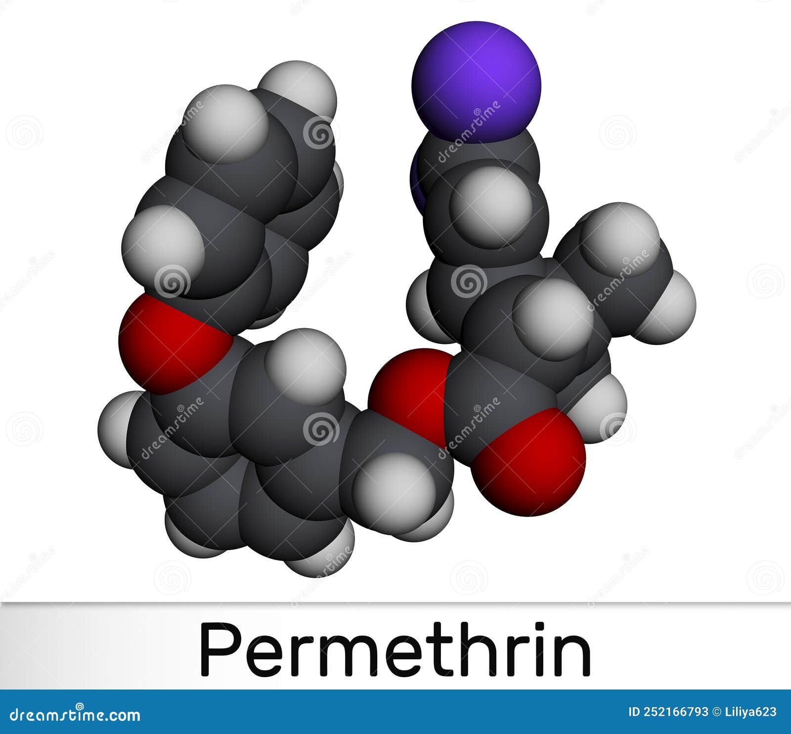 Permethrin Molecule, Molecular Structure, Insecticide, Ball And Stick ...