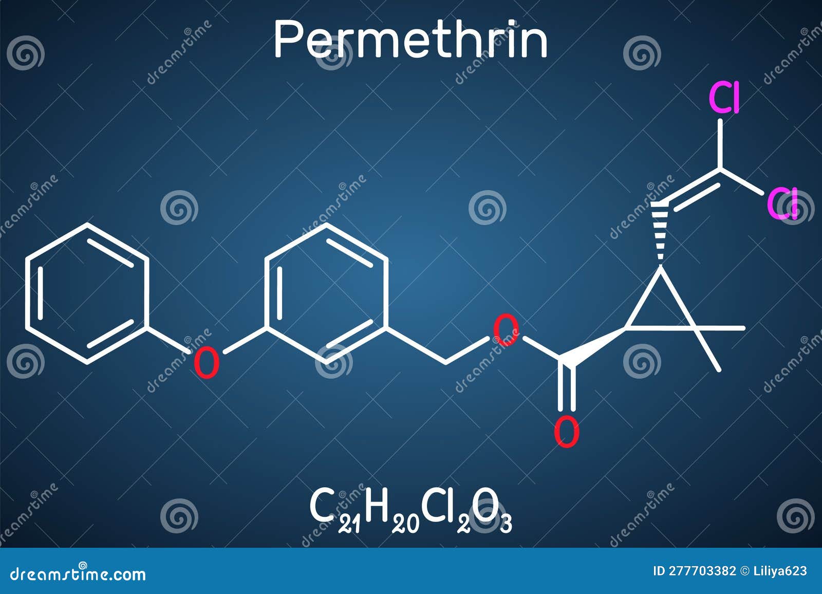 Permethrin Molecule, Molecular Structure, Insecticide, Ball And Stick ...
