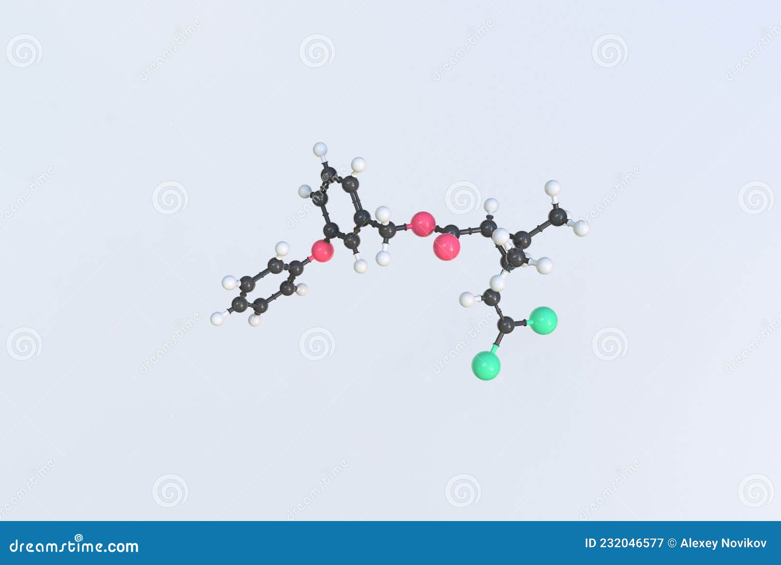 Permethrin Molecule, Molecular Structure, Insecticide, Ball And Stick ...