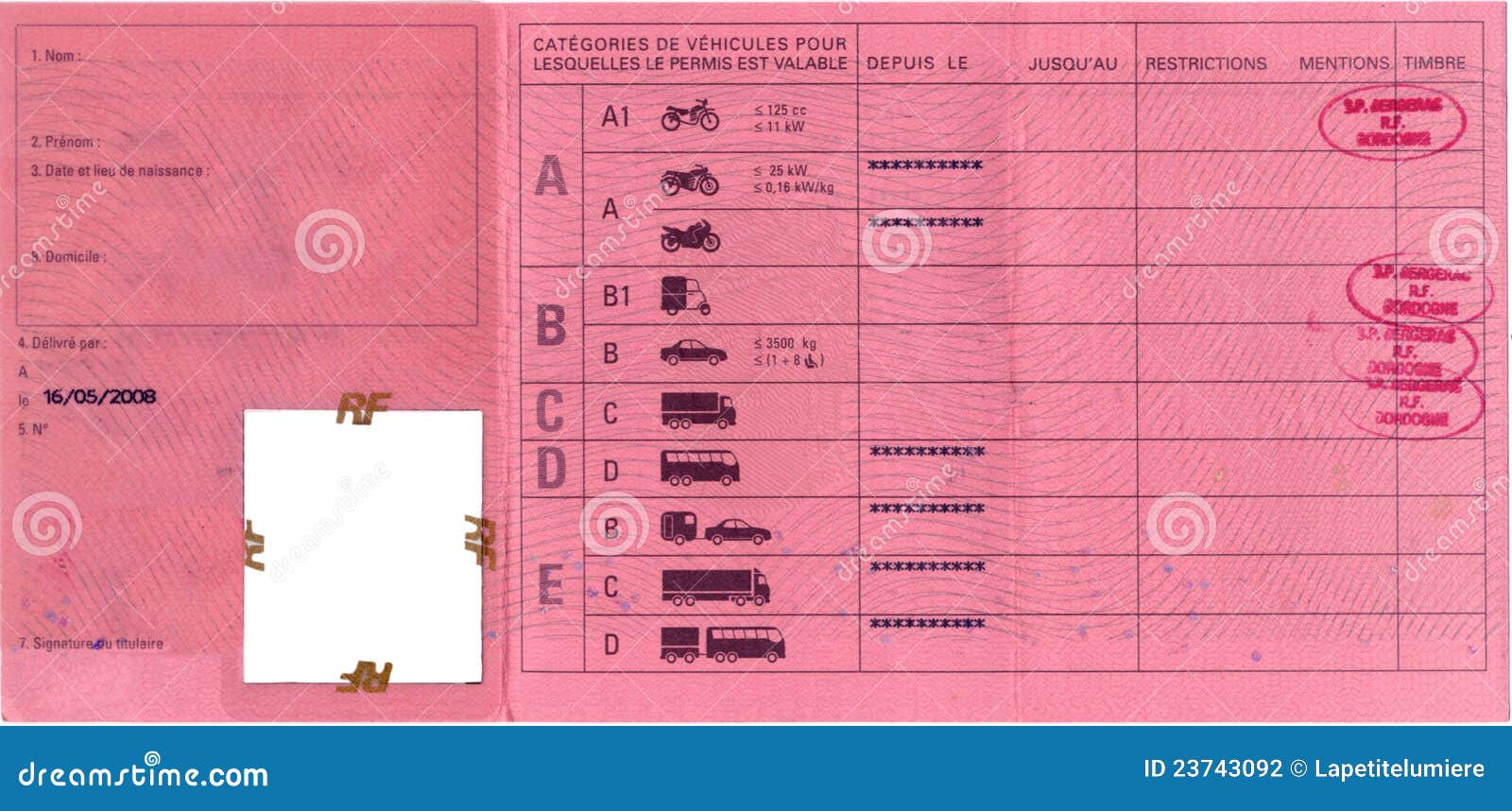 Permis De Conduire Français Photographie stock - Image: 23743092
