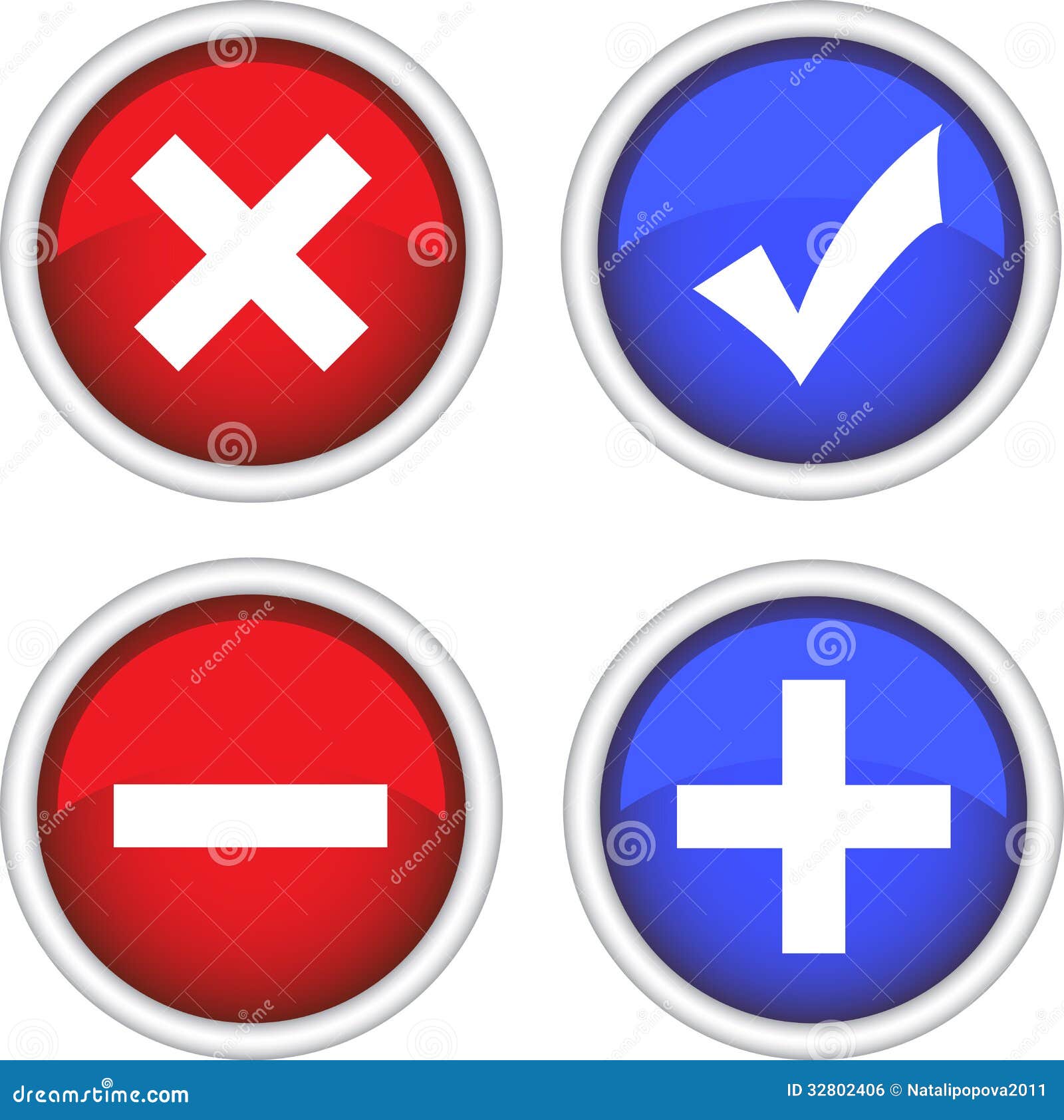 Permission Buttons Set, Vector Illustration Stock Vector - Illustration ...