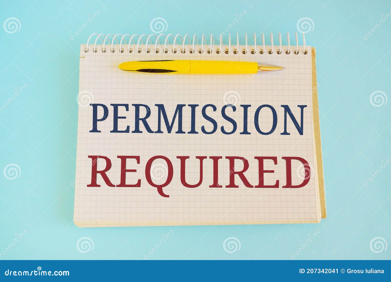 Permission Required Text Written on a Notebook with Pencil Stock Image ...