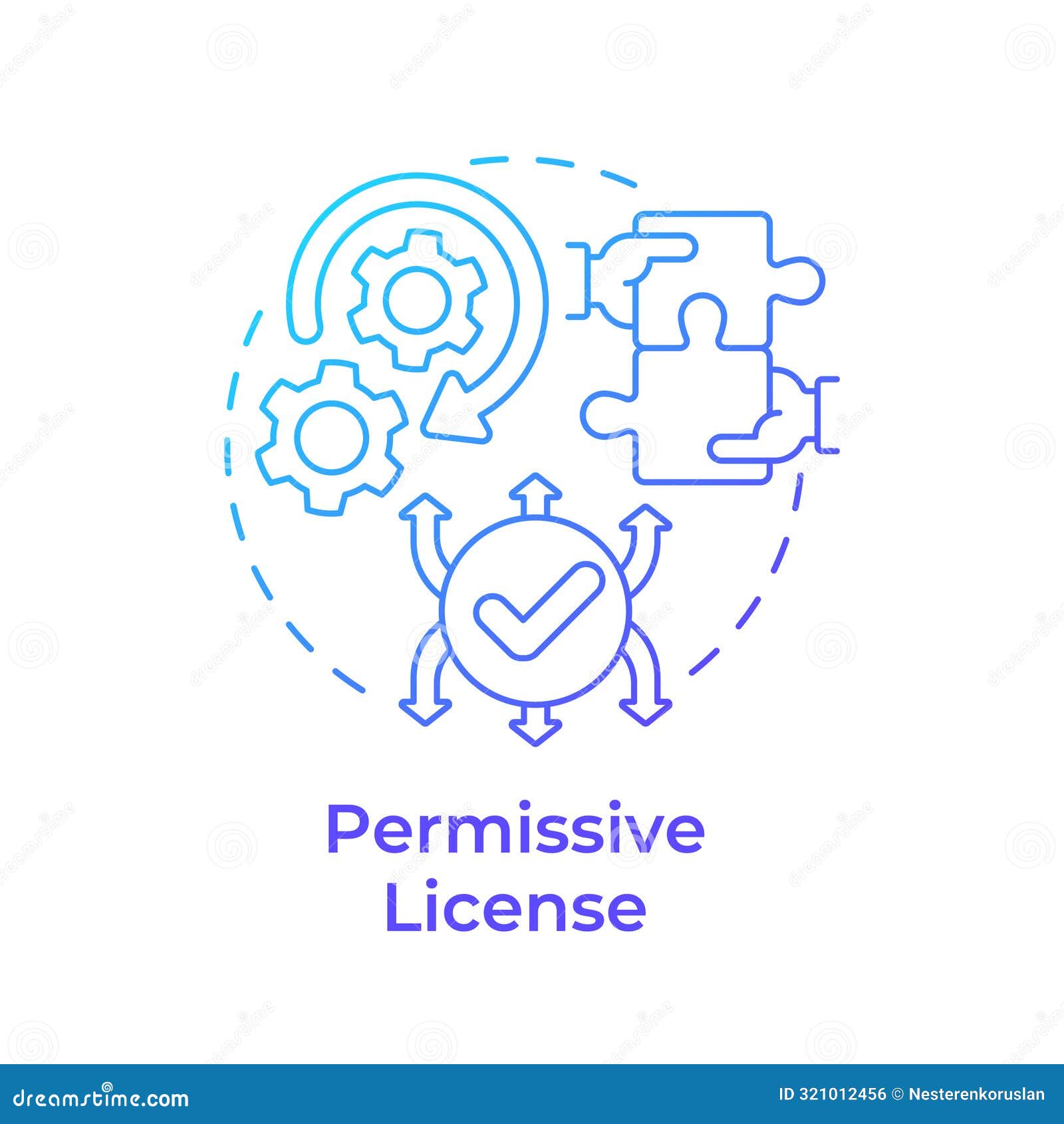 Permissive License Blue Gradient Concept Icon Stock Vector ...