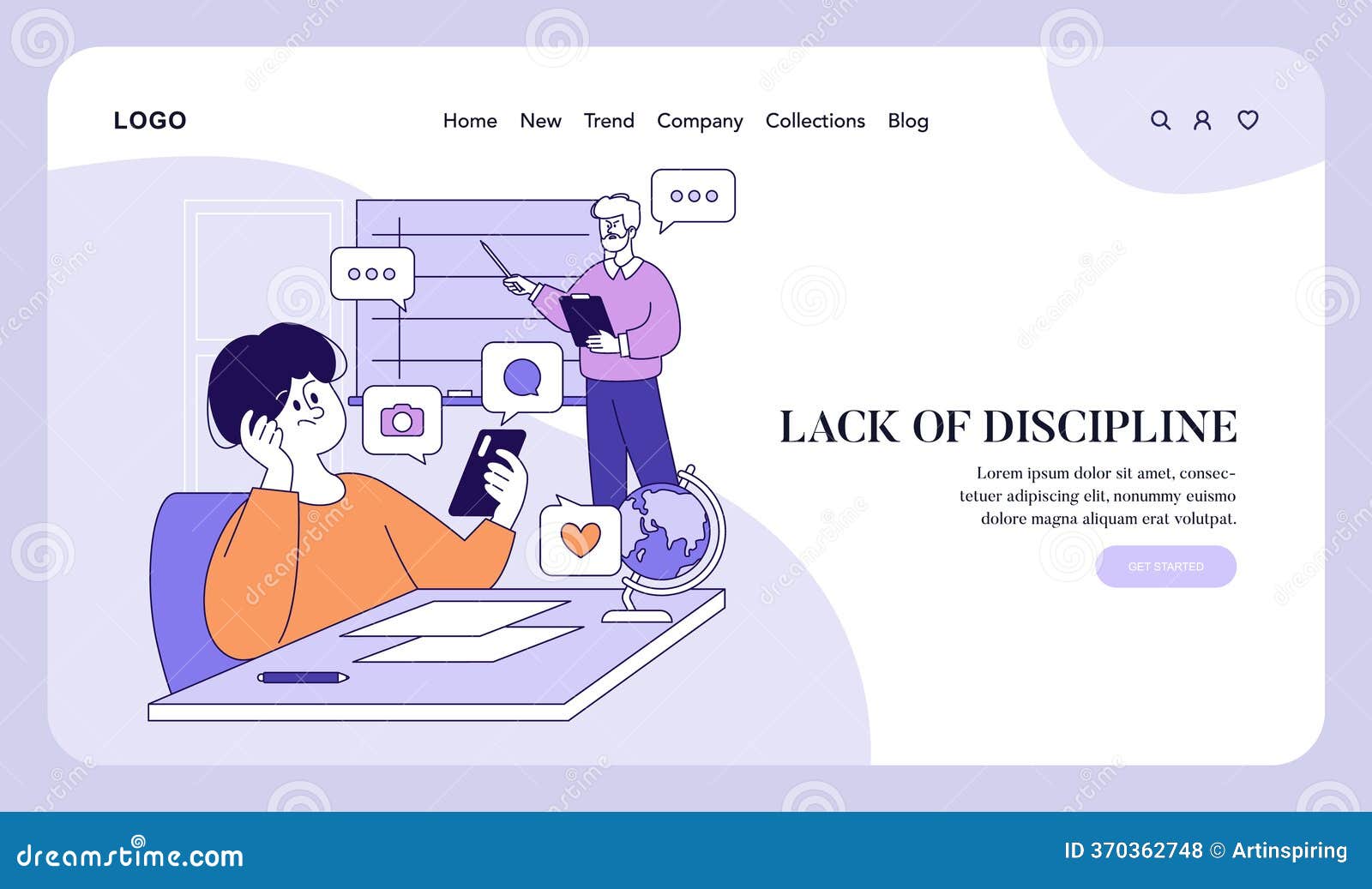 Classroom Discipline Isolated Cartoon Vector Illustration Set ...