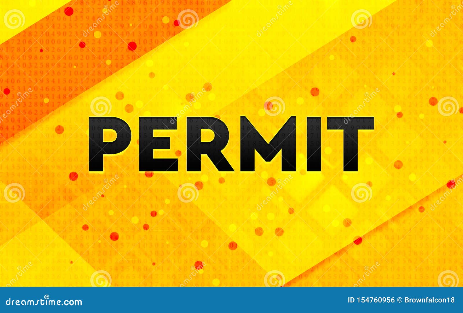 Permit Abstract Digital Banner Yellow Background Stock Illustration ...