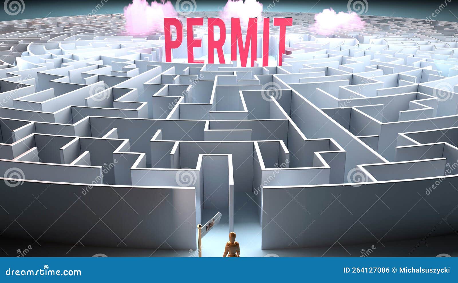 Permit and a Complicated Path To it Stock Illustration - Illustration ...