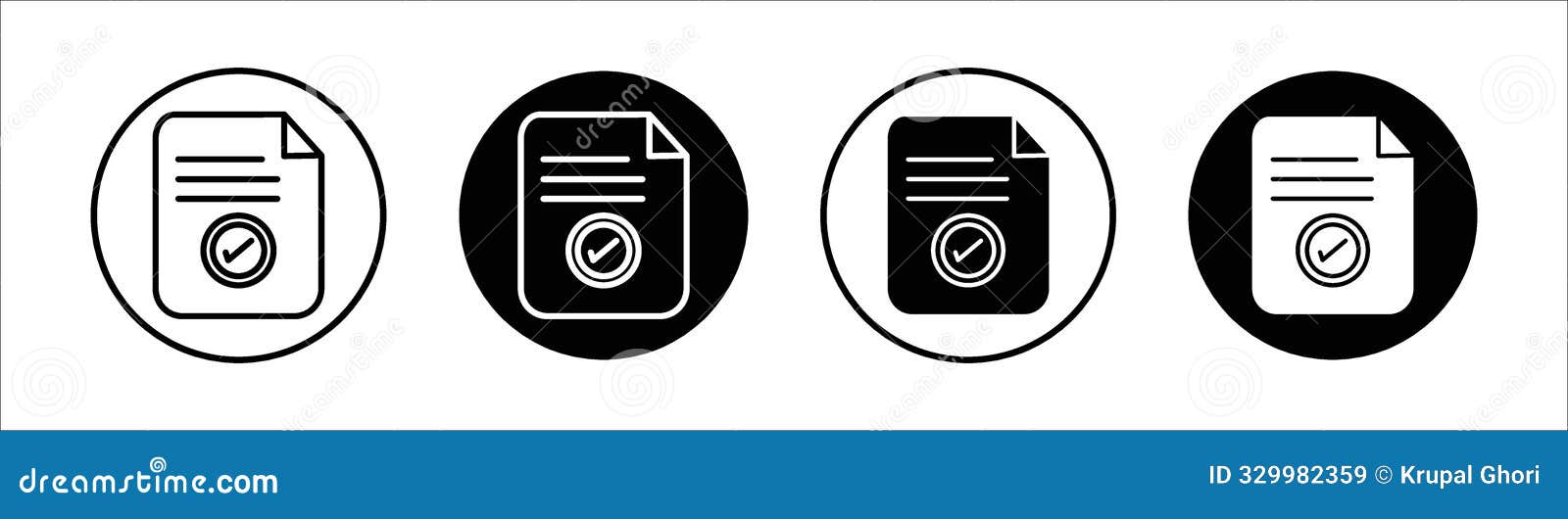 Permit Flat Line Icon Set. Permit Thin Line Illustration Vector Stock ...
