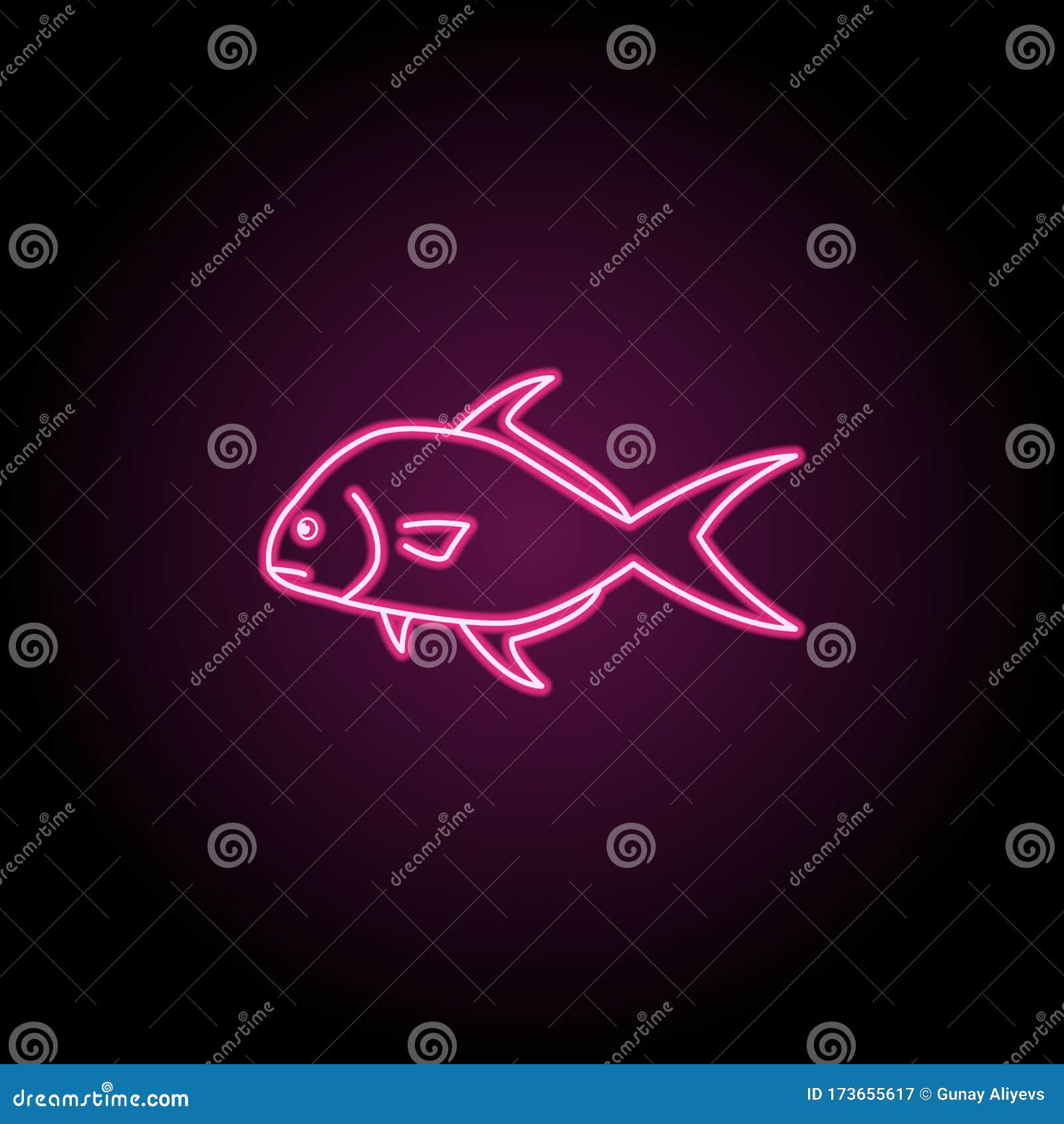 Permit Fish , Vector Illustration, Flat Style, Side View, Lining ...