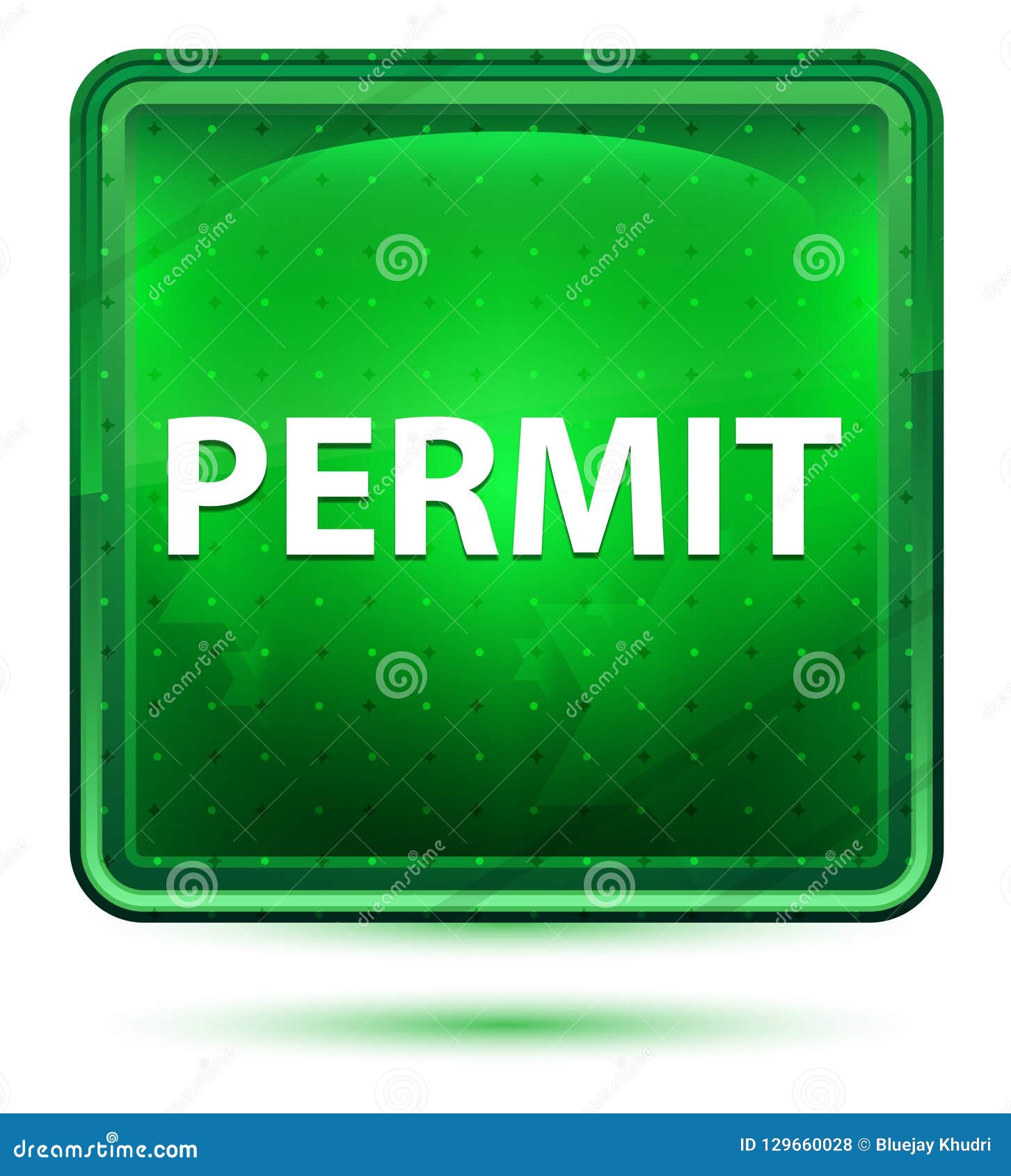 Permit Neon Light Green Square Button Stock Illustration - Illustration ...