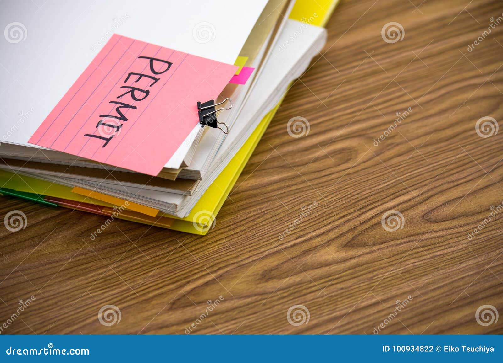 Permit; the Pile of Business Documents on the Desk Stock Photo - Image ...