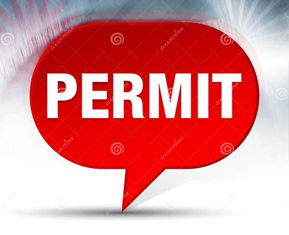 Permit Red Bubble Background Stock Illustration - Illustration of ...