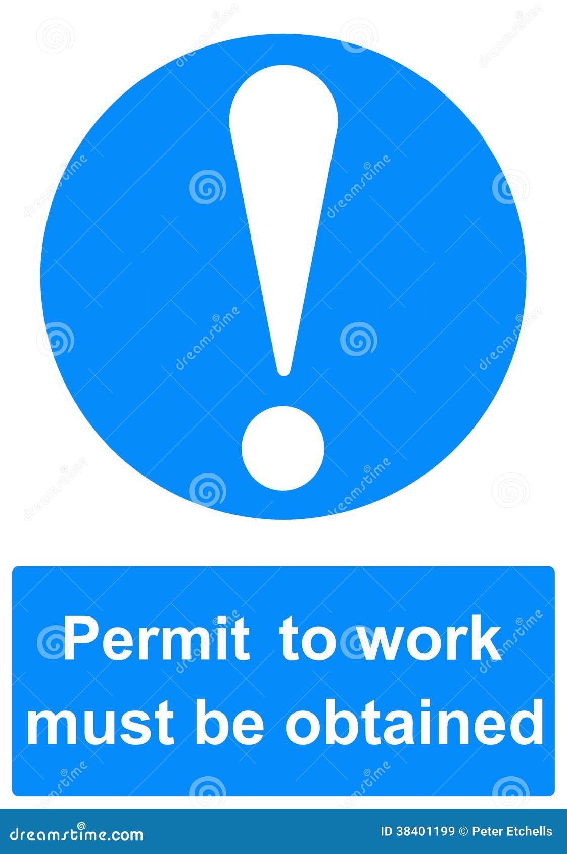 Permit To Work Sign Cartoon Vector | CartoonDealer.com #38401199