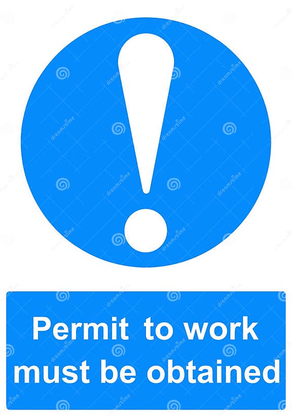 Permit to work sign stock vector. Illustration of employees - 38401199