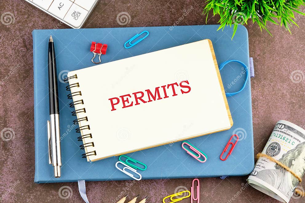 Permit Word Written in the Businessman S Notebook Stock Photo - Image ...