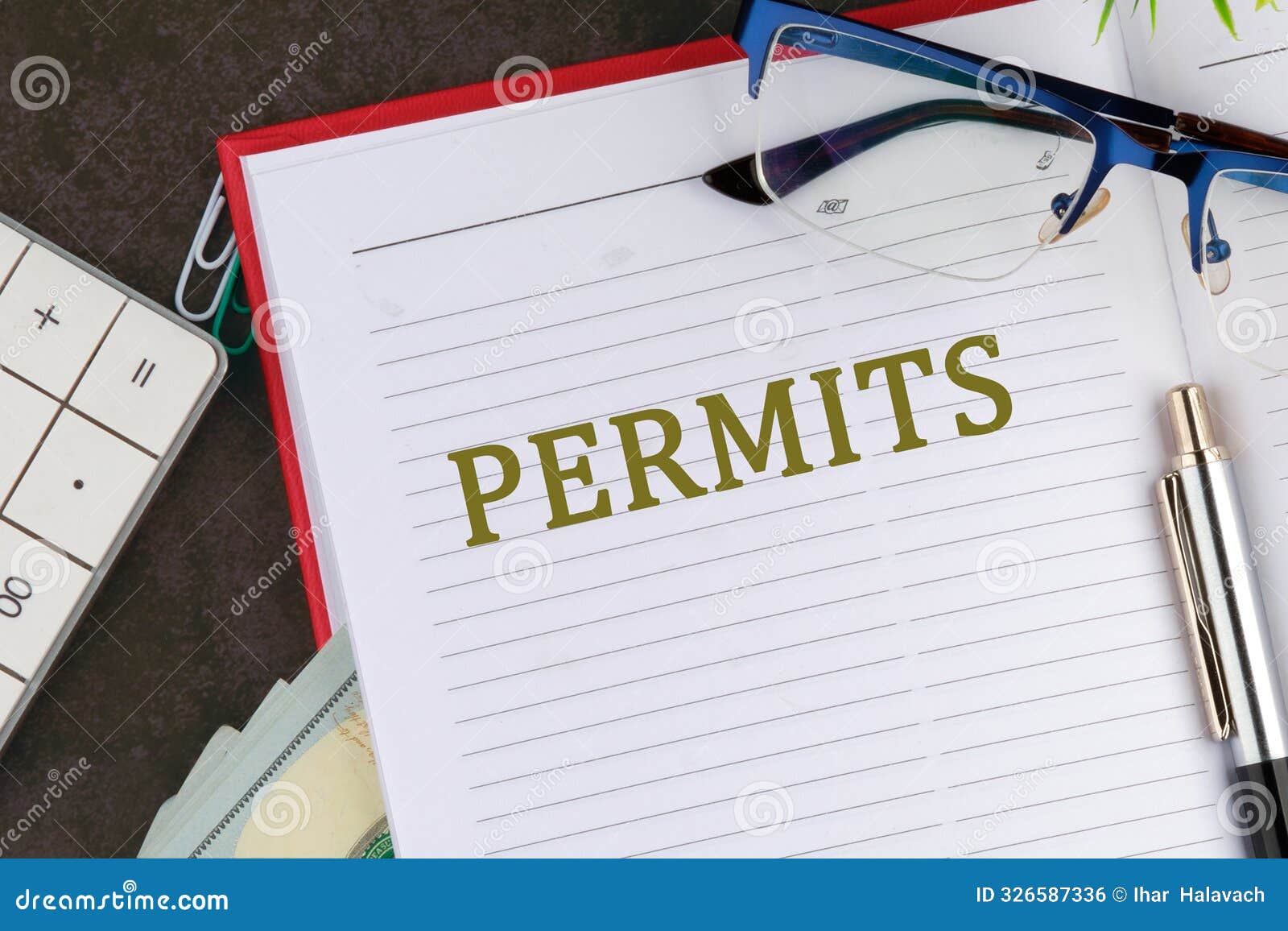 Permit Word Written in an Open Business Notebook Stock Photo - Image of ...