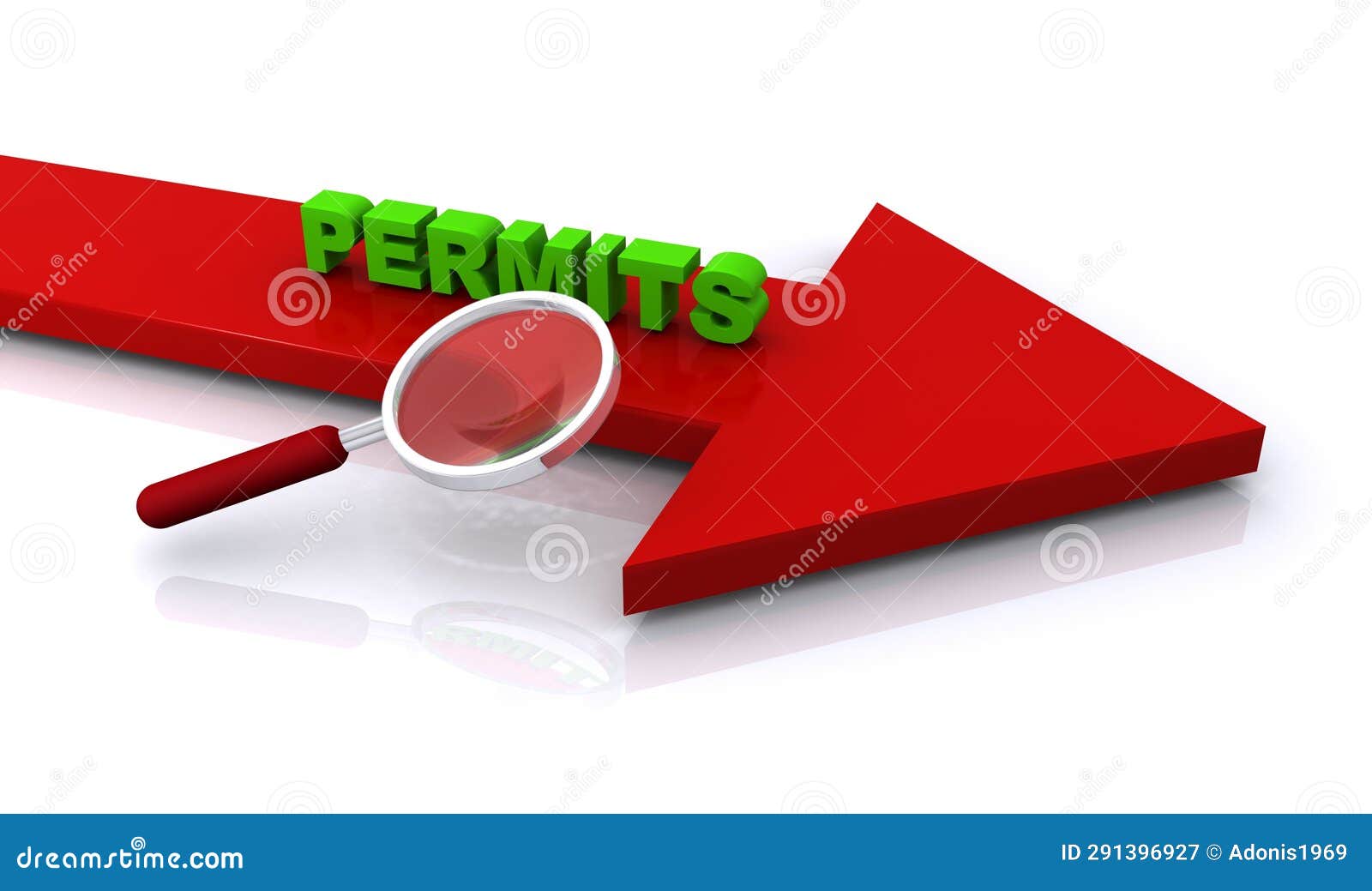 Permits Word on Arrow and White Stock Illustration - Illustration of ...
