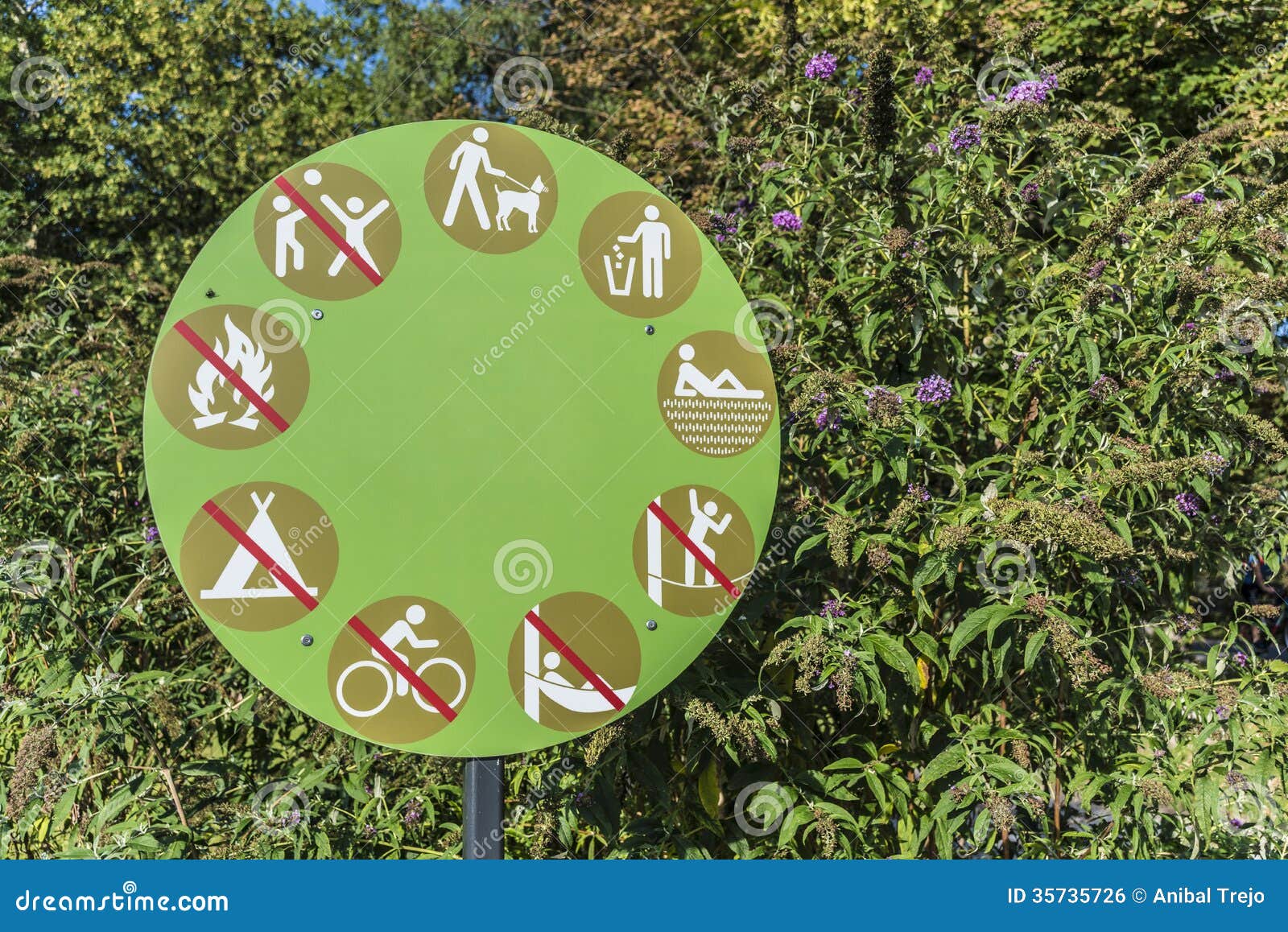 Permitted and Prohibited Activities. Stock Photo - Image of green ...