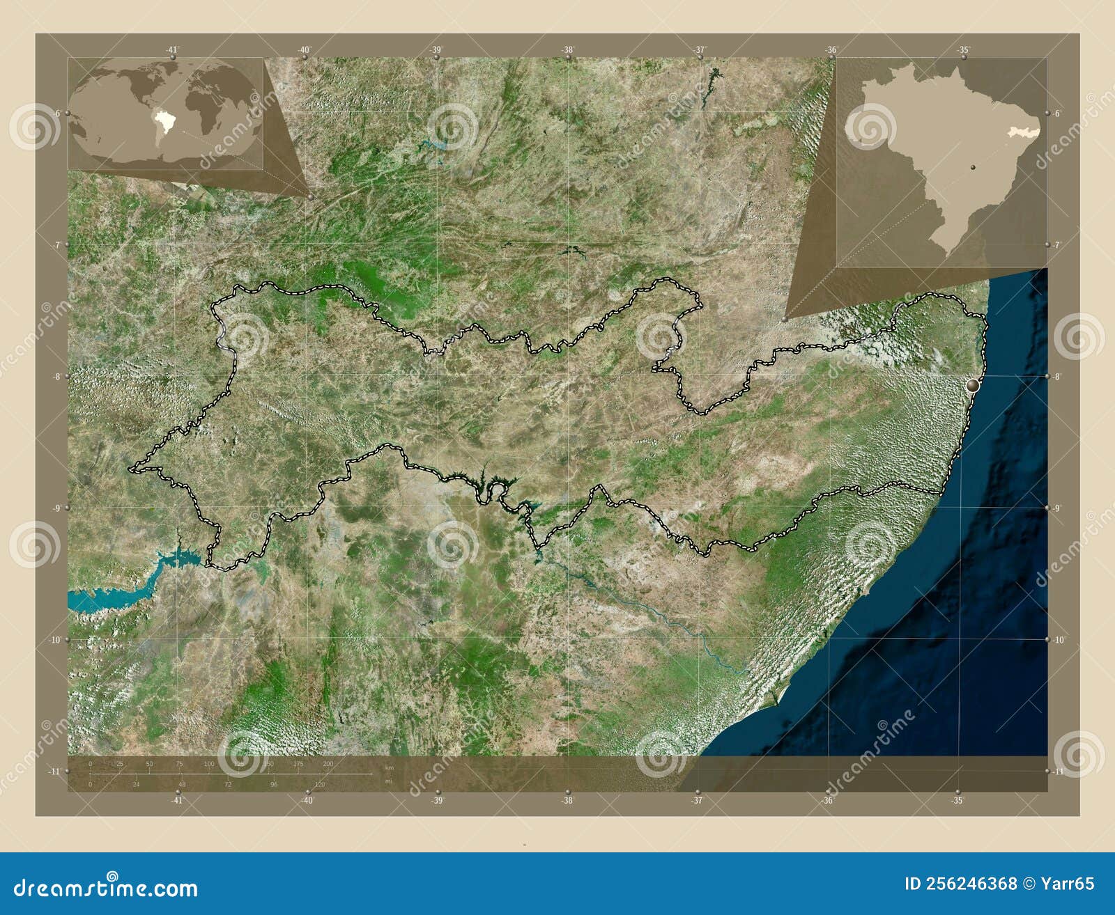 Pernambuco, Brazil. High-res Satellite. Capital Stock Illustration ...