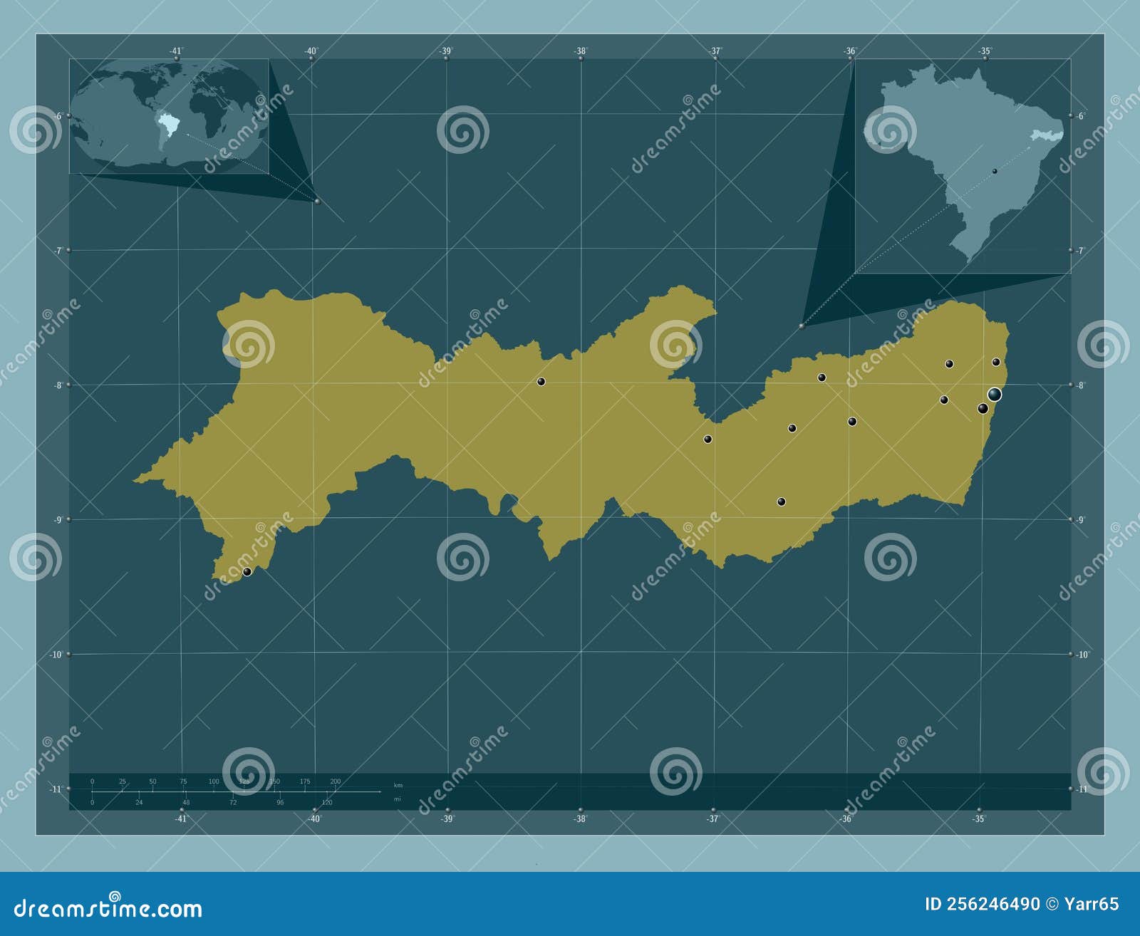 Pernambuco, Brazil. Solid. Major Cities Stock Illustration ...