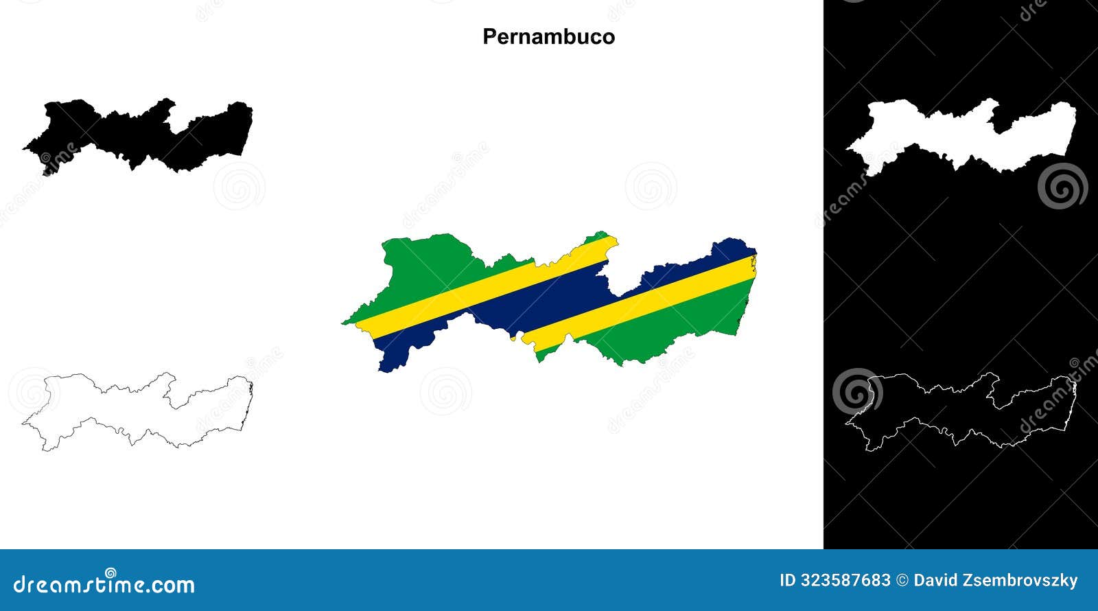 Pernambuco outline map stock vector. Illustration of vector - 323587683