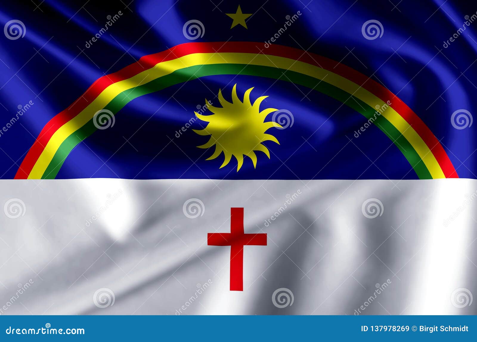 Pernambuco Realistic Flag Illustration. Stock Illustration ...