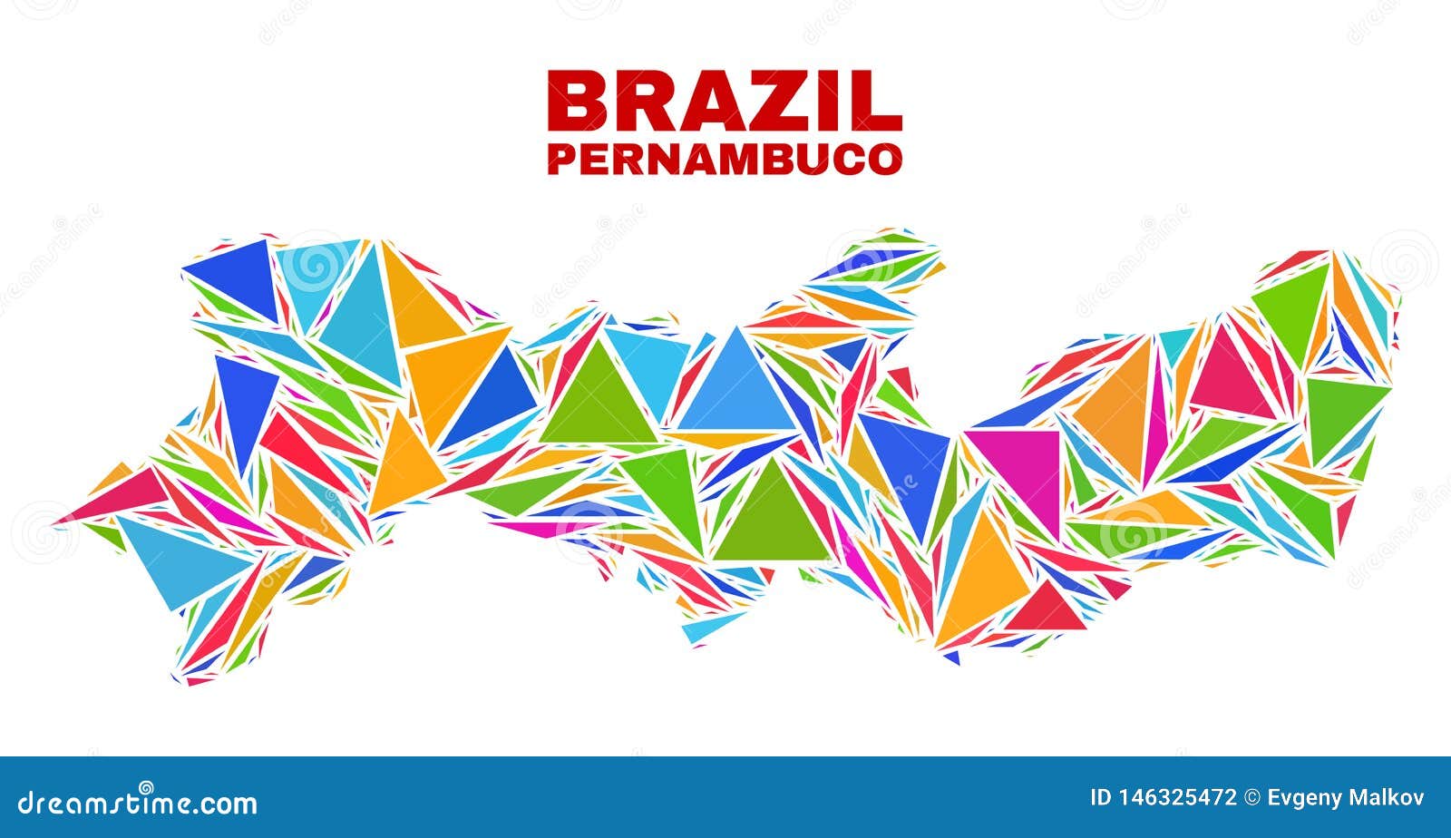 Pernambuco State Map - Mosaic of Color Triangles Stock Vector ...