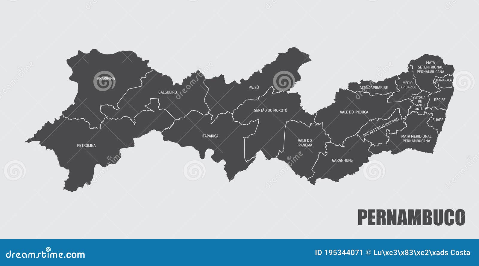 Pernambuco State Regions Map Royalty-Free Stock Photography ...