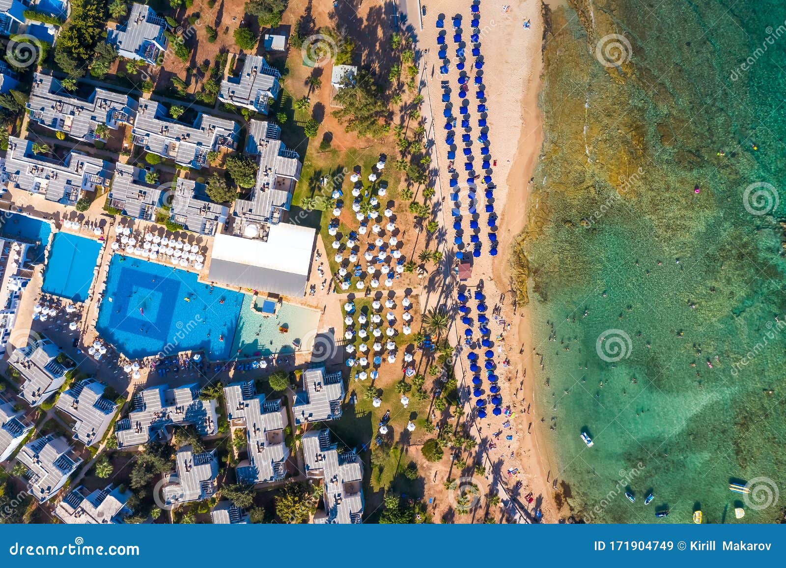 Pernera Beach in Agia Napa, Cyprus, Top View Stock Image - Image of ...