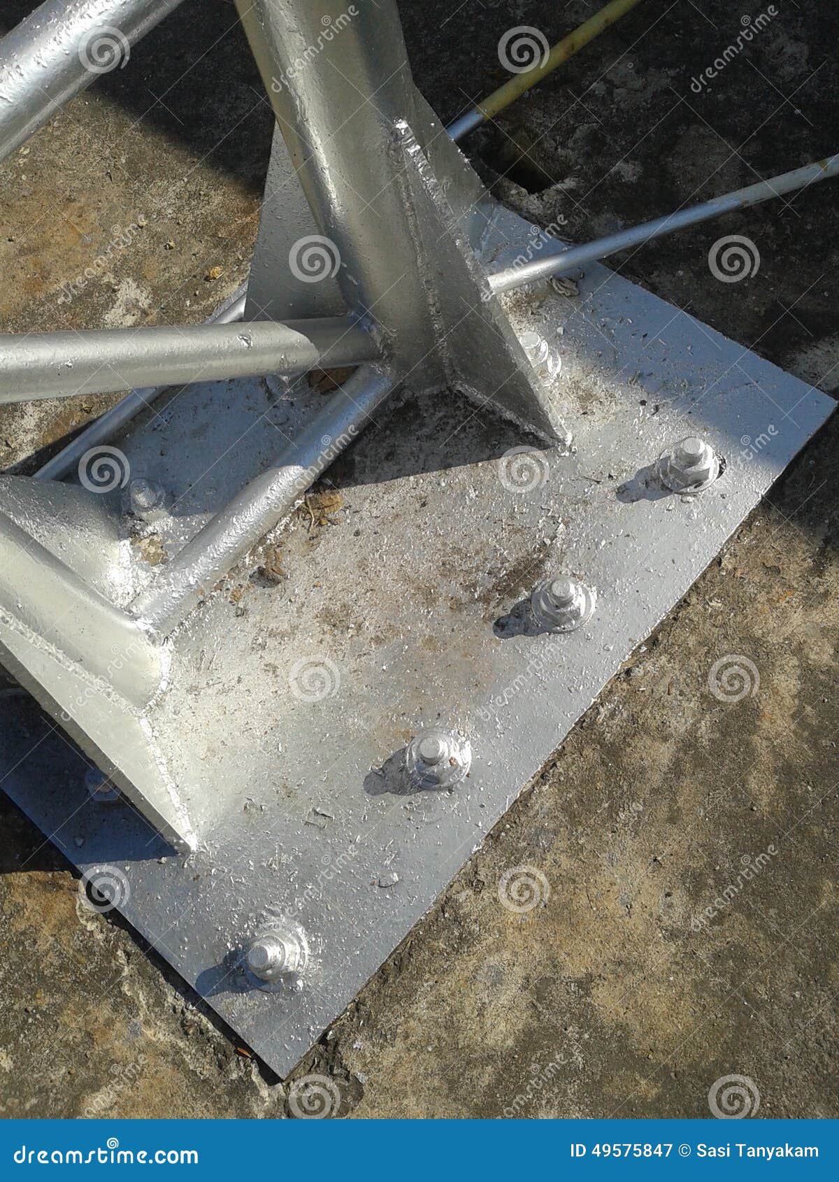 Perno Y Placa De Las Estructuras De Acero Imagen de archivo - Imagen de ...