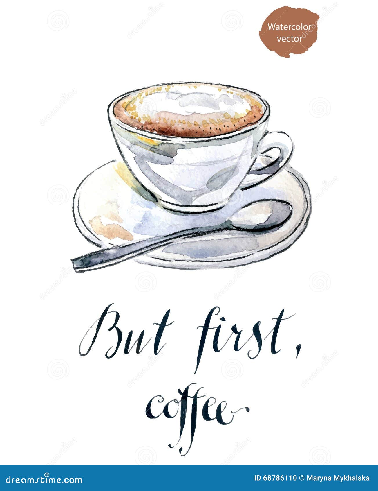 Pero primero, café ilustración del vector. Ilustración de bebida - 68786110