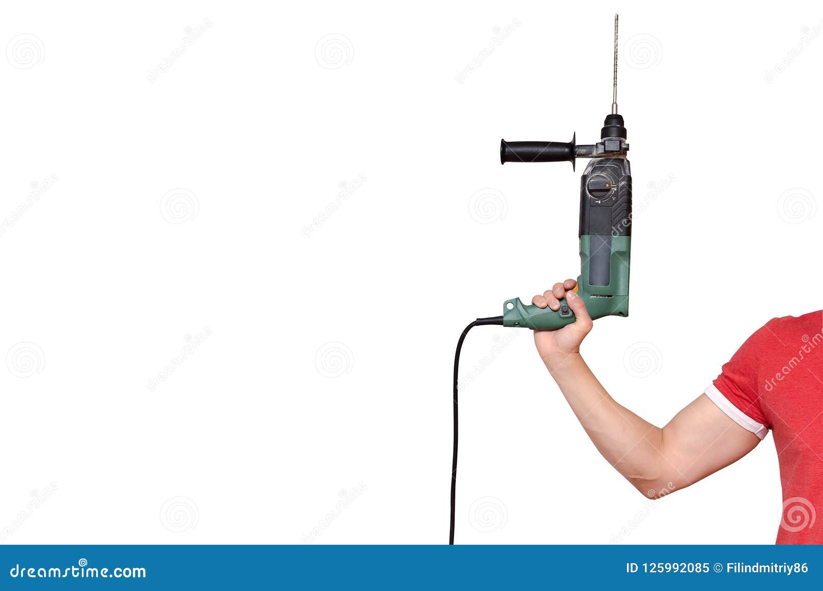 Builder with Perforator Drill. Stock Image - Image of perforator ...