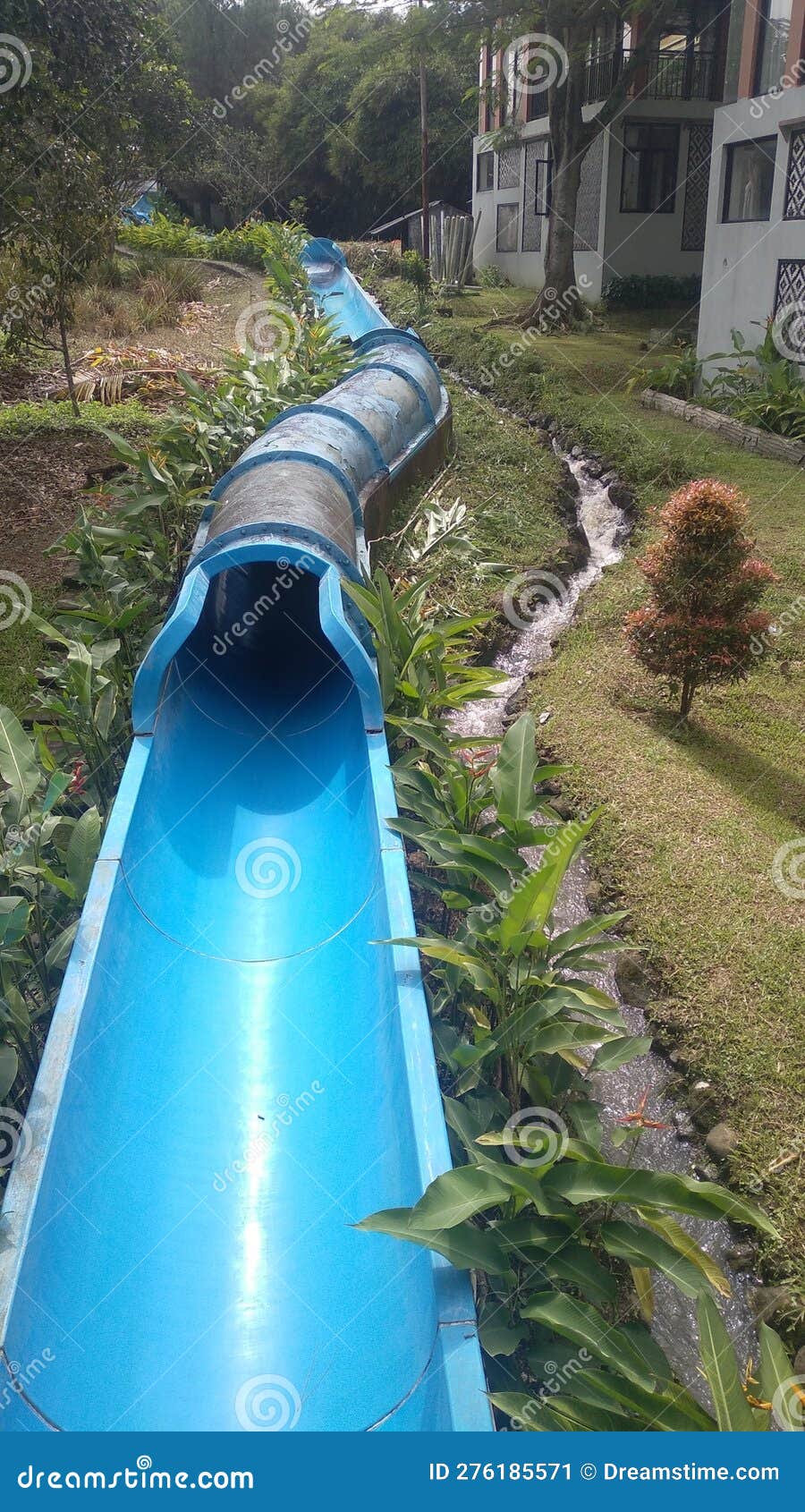 Blu Slide with a Length of 280 Meters Stock Image - Image of length ...
