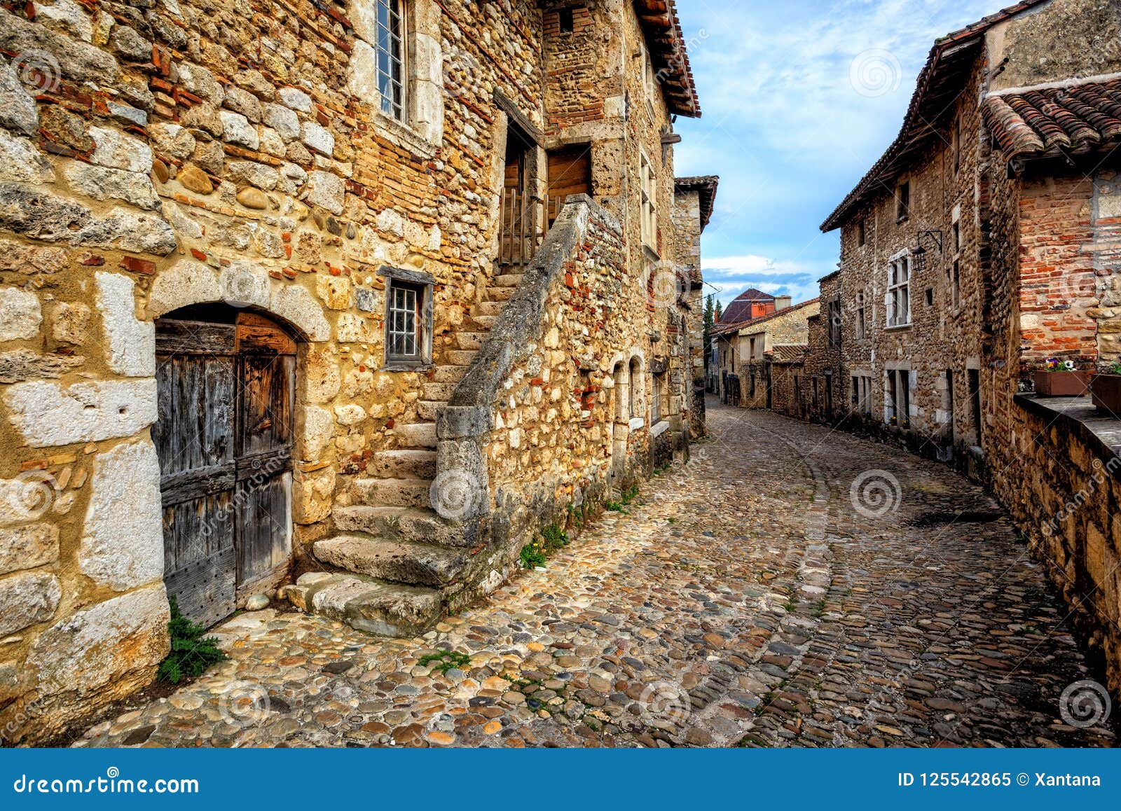 Perouges, a Medieval Old Town Near Lyon, France Stock Image - Image of ...