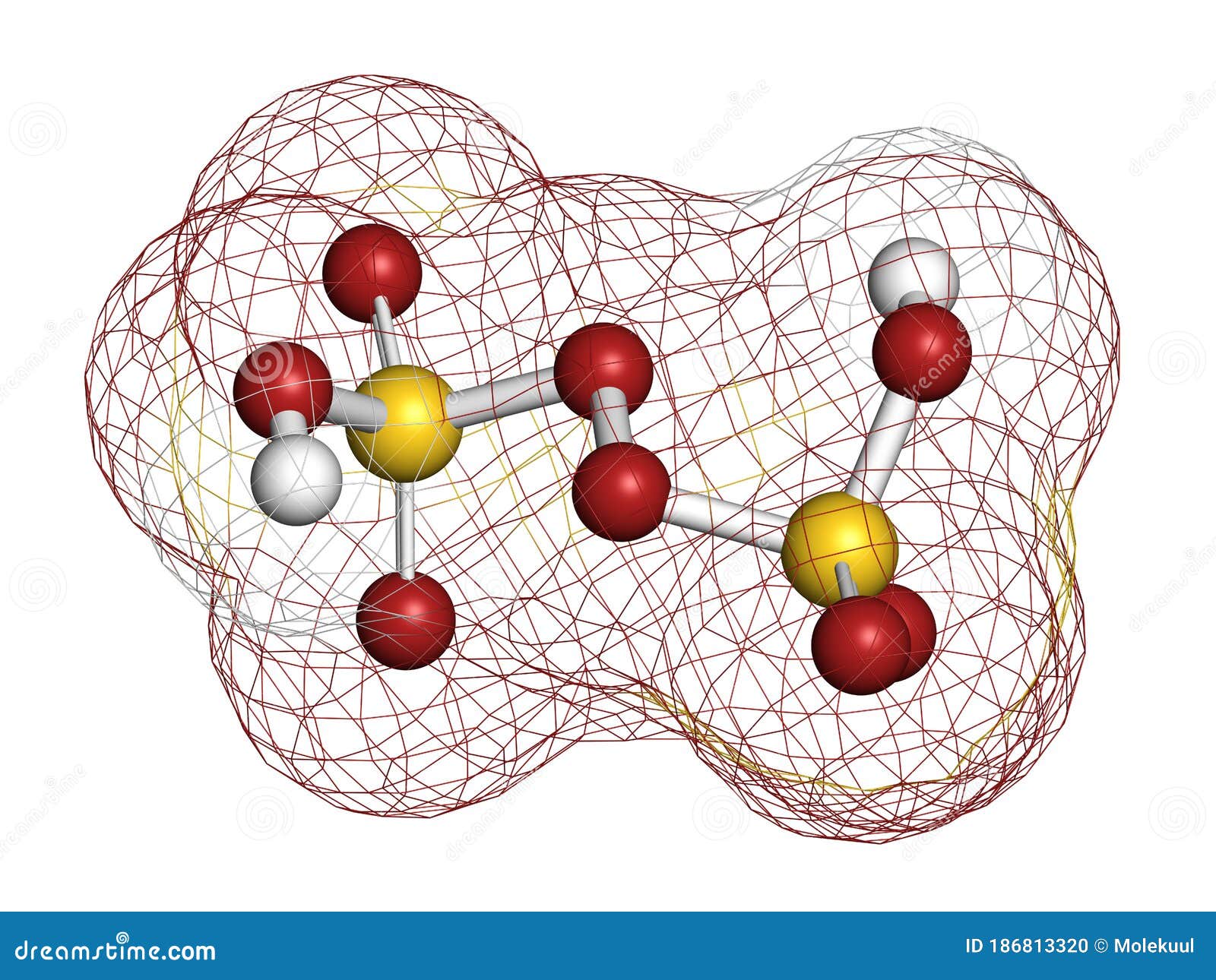 Peroxydisulfuric Acid Oxidizing Agent Molecule. 3D Rendering Stock ...